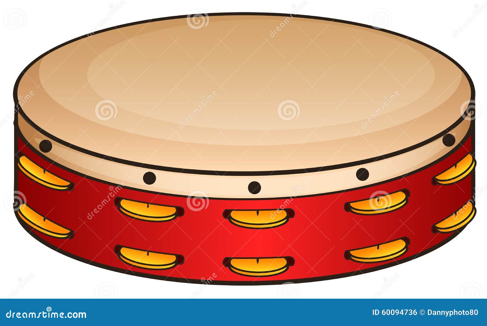 Pandeiro Vermelho No Branco Ilustração do Vetor - Ilustração de redondo ...