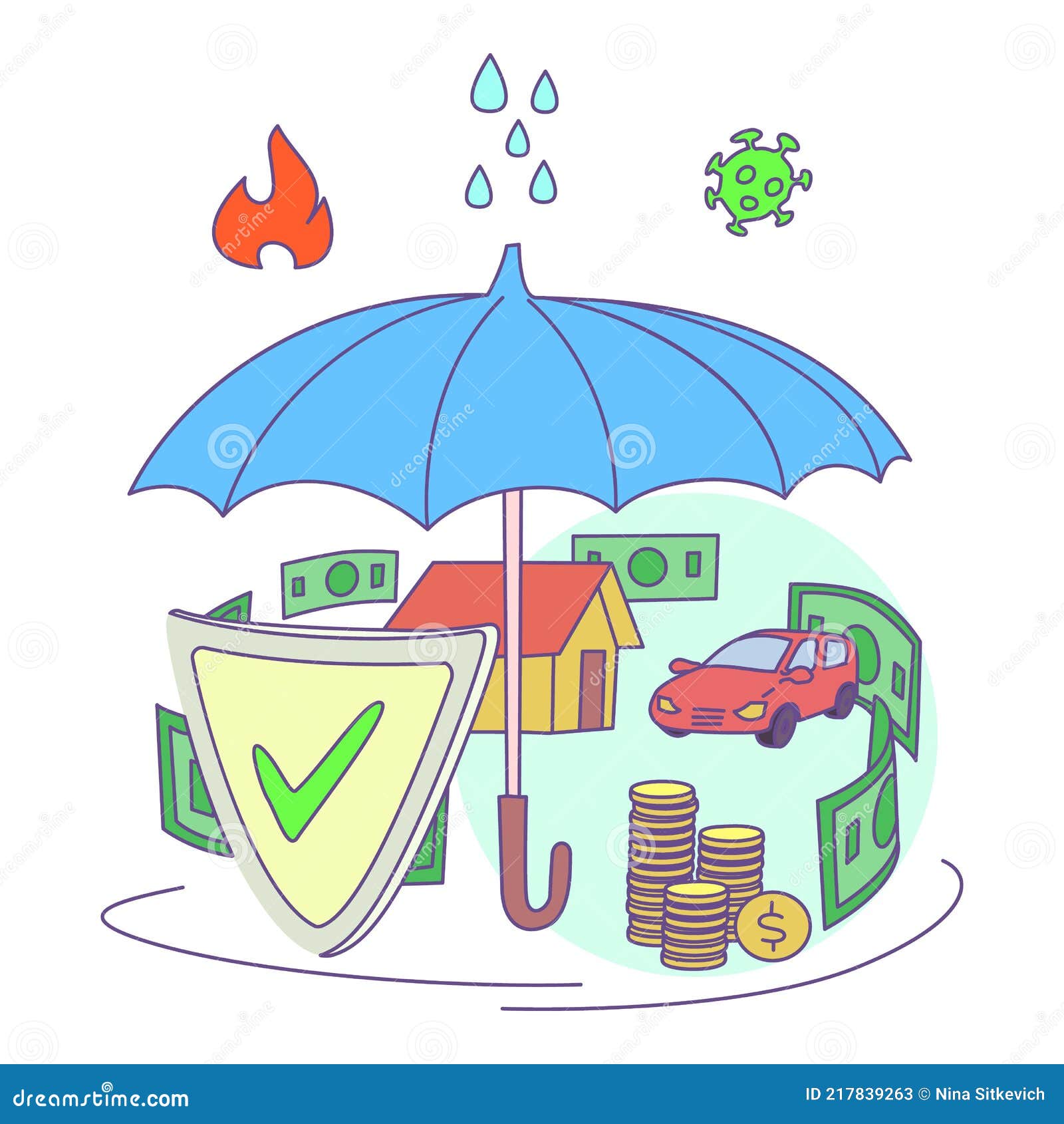 Compensation Icon Vector With Outline Color Style Isolated On White ...