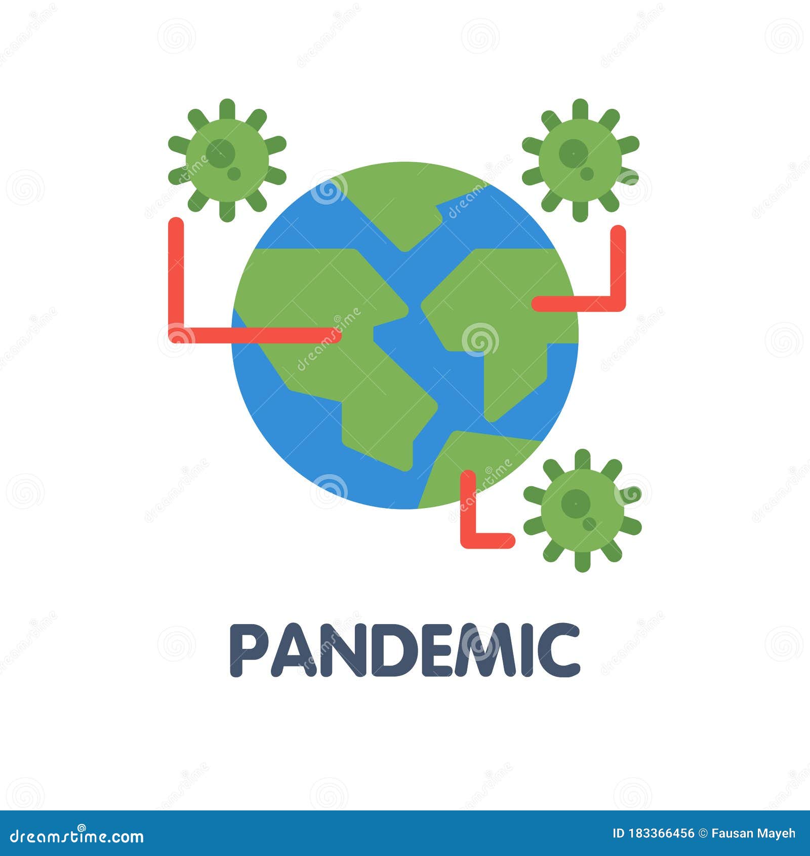Pandemic Flat Icon Style Design Illustration on White Background Stock ...