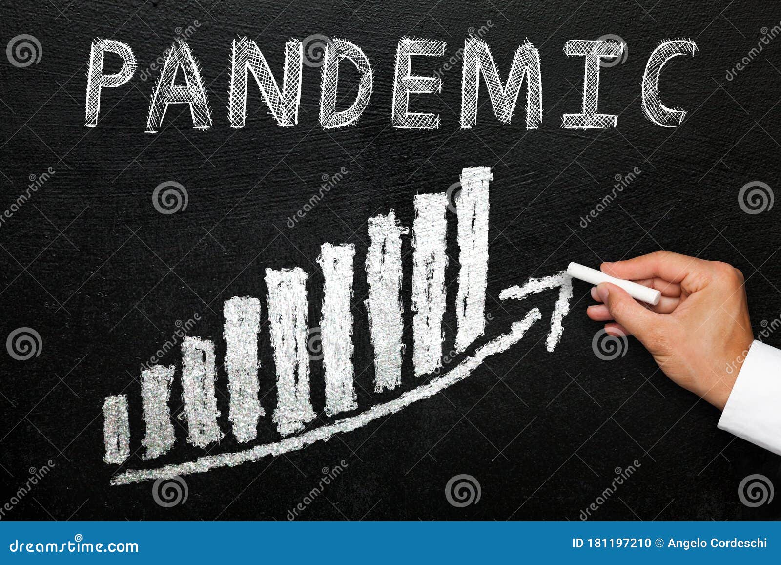 Pandemic Infection, State of Emergency. Blackboard with Hand Drawing ...