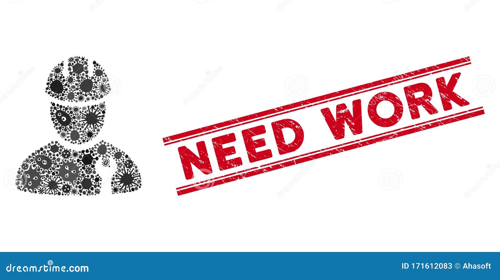 Fever Mosaic Repairman Icon and Scratched Need Work Seal with Lines ...