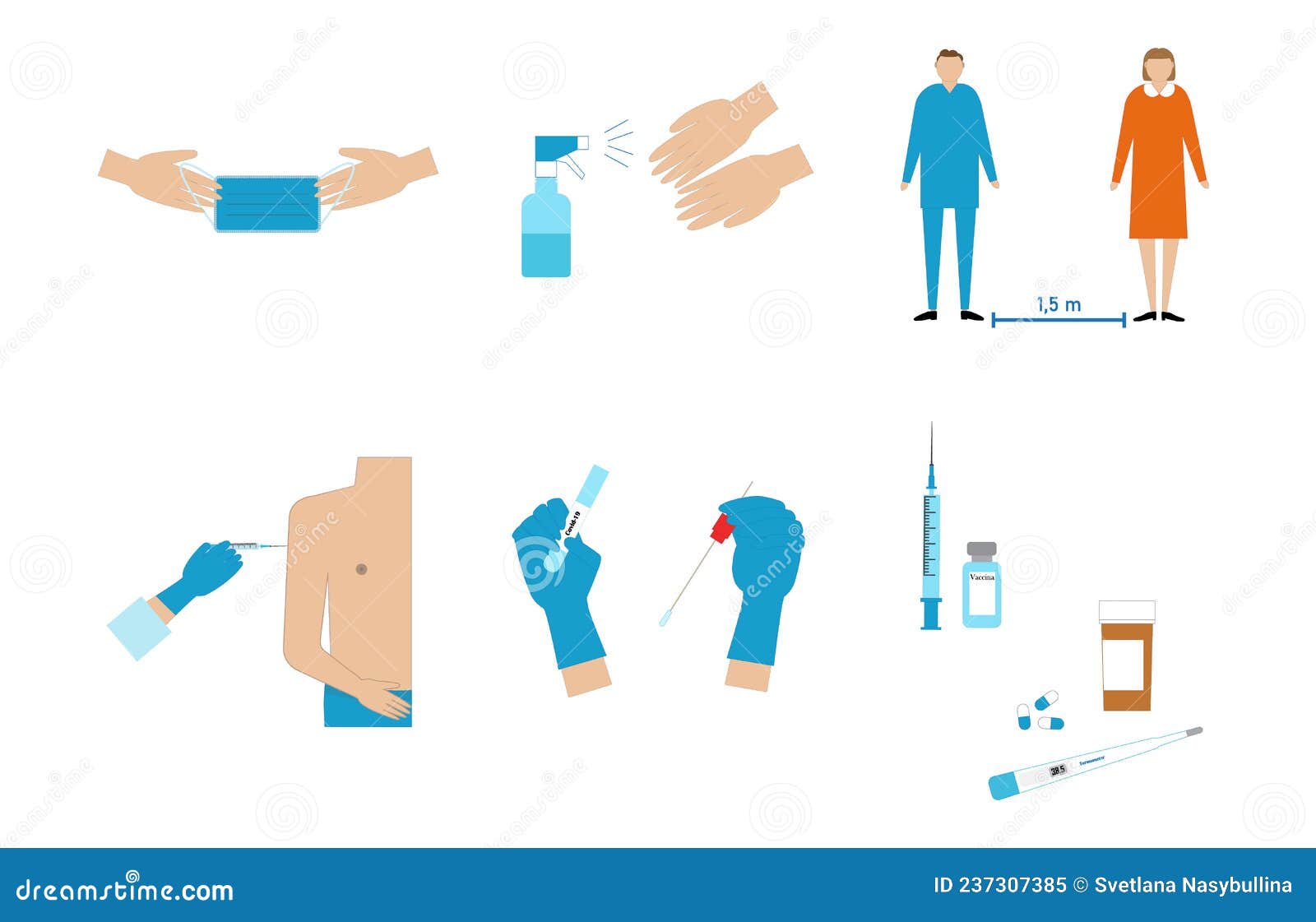 Pandemic Set Vector Illustration for Design Stock Vector - Illustration ...