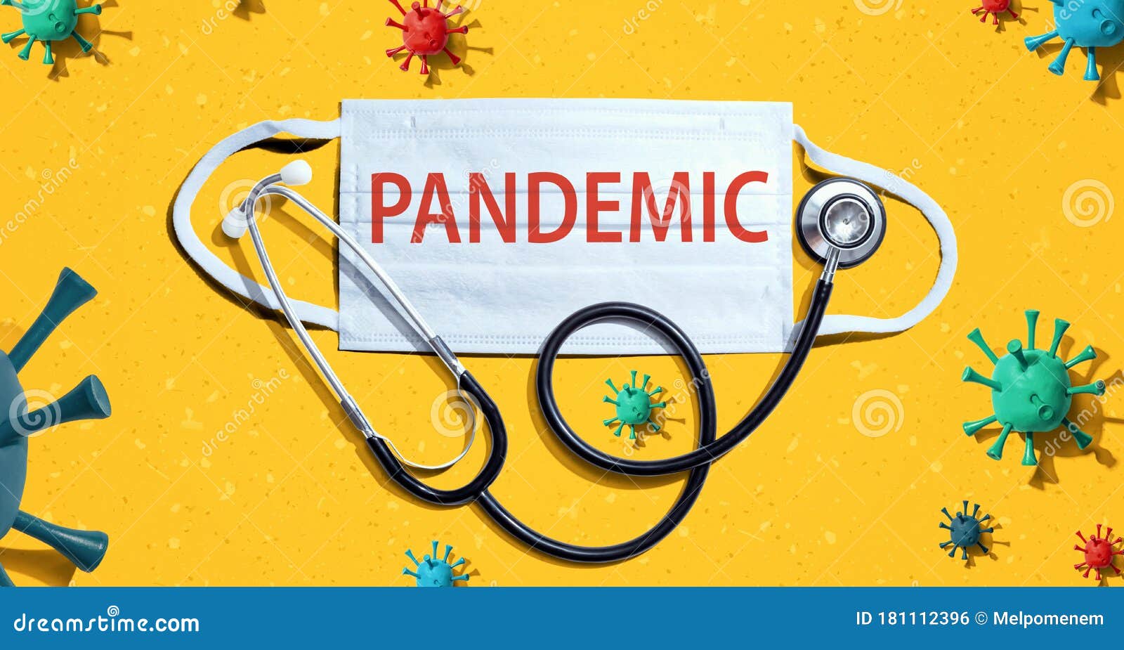 Pandemic Theme with Mask and Stethoscope Stock Photo - Image of ...