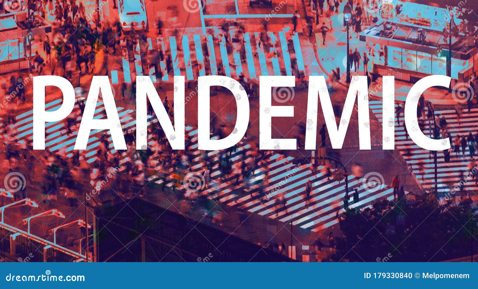 Pandemic Theme with People Crossing an Intersection Stock Illustration ...