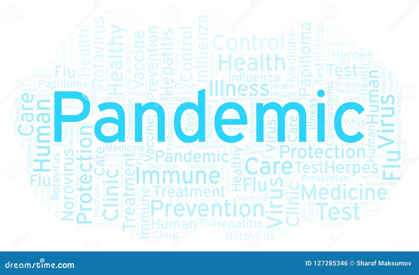 Pandemic Word Cloud, Made with Text only. Stock Illustration ...