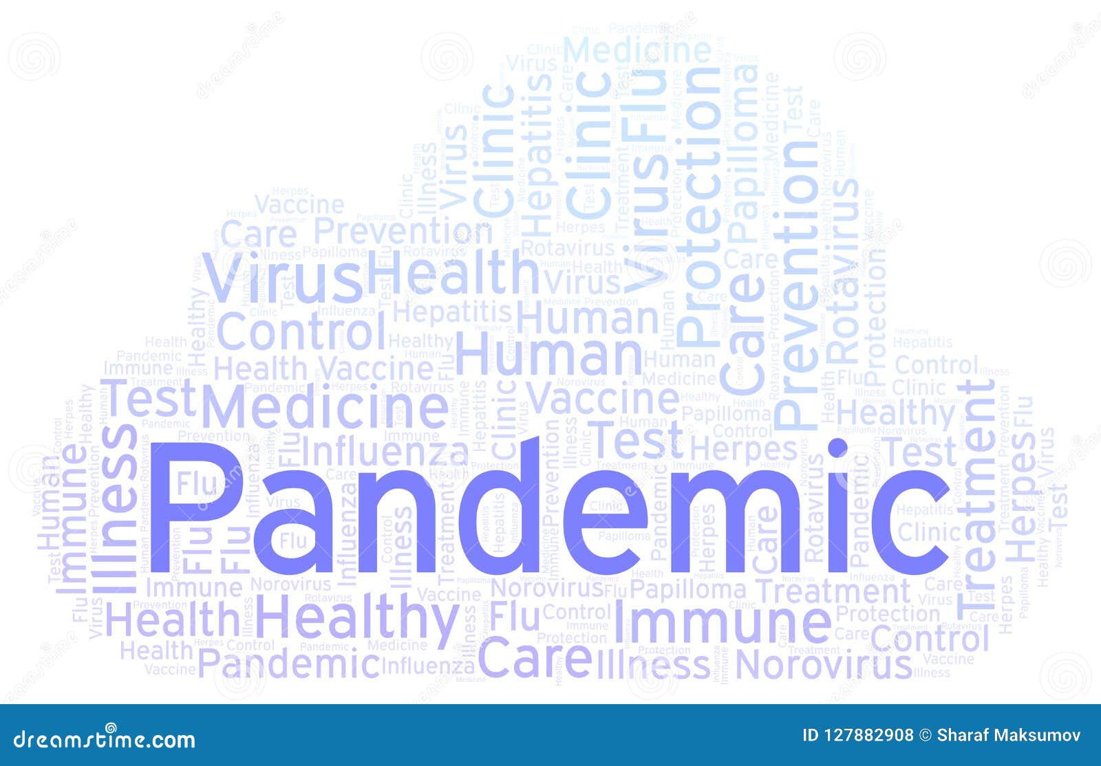 Pandemic Word Cloud, Made with Text only. Stock Illustration ...