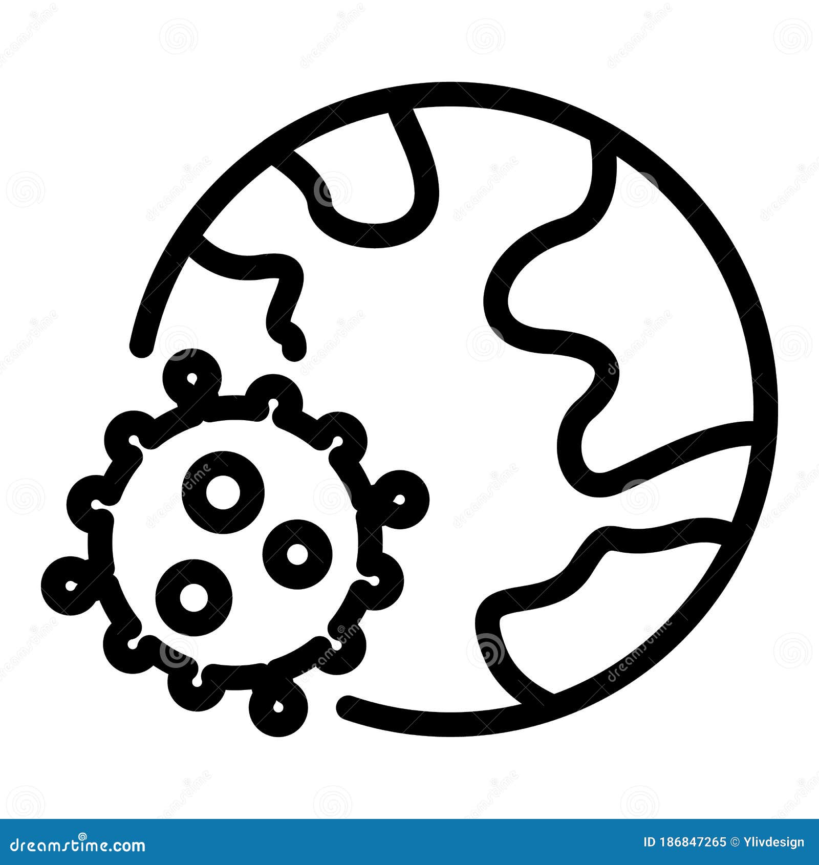 Pandemic World Icon, Outline Style Stock Vector - Illustration of globe ...