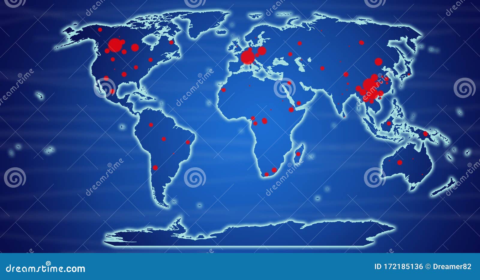 Pandemic World Map. Coronavirus, Sars, Wuhan Stock Illustration ...