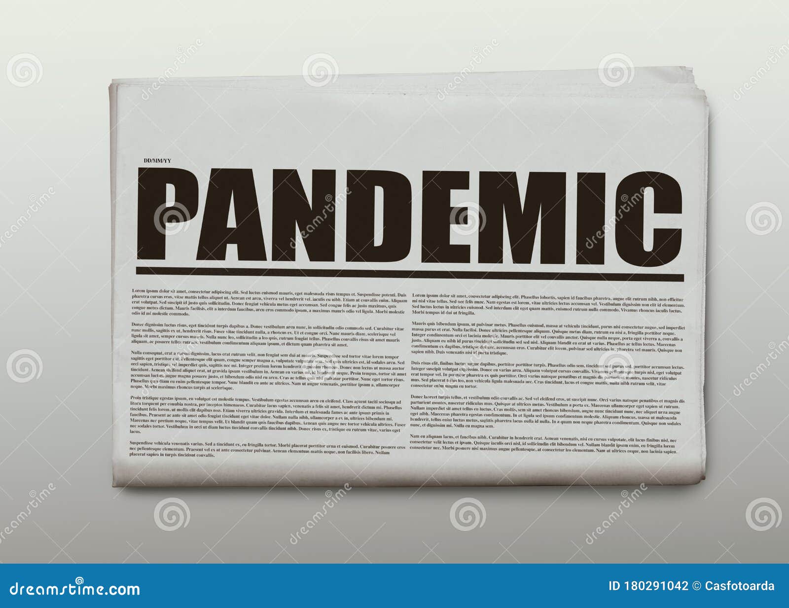Pandemic Written Headlined Newspaper Isolated on a White Background ...