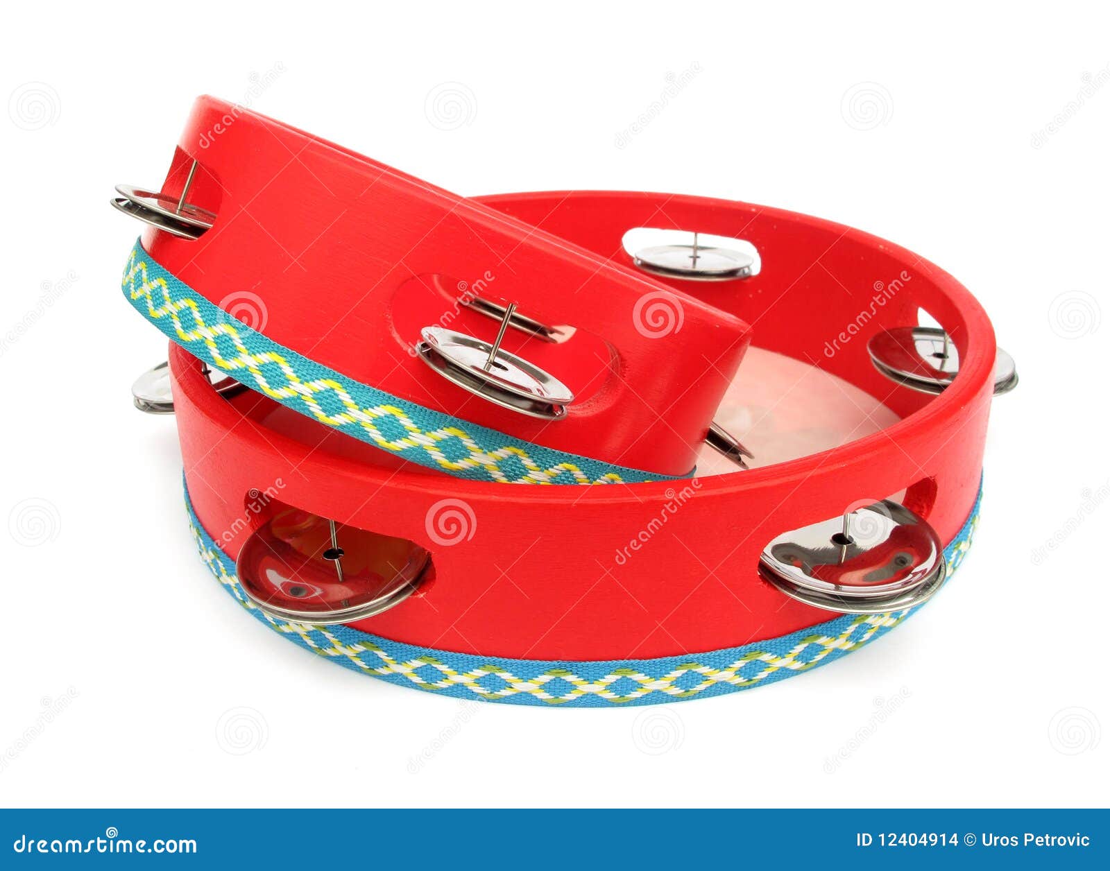 Pandereta foto de archivo. Imagen de aislado, blanco - 12404914