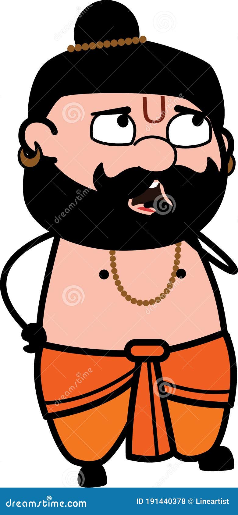 Pandit Cartoon wondering stock illustration. Illustration of stunned ...