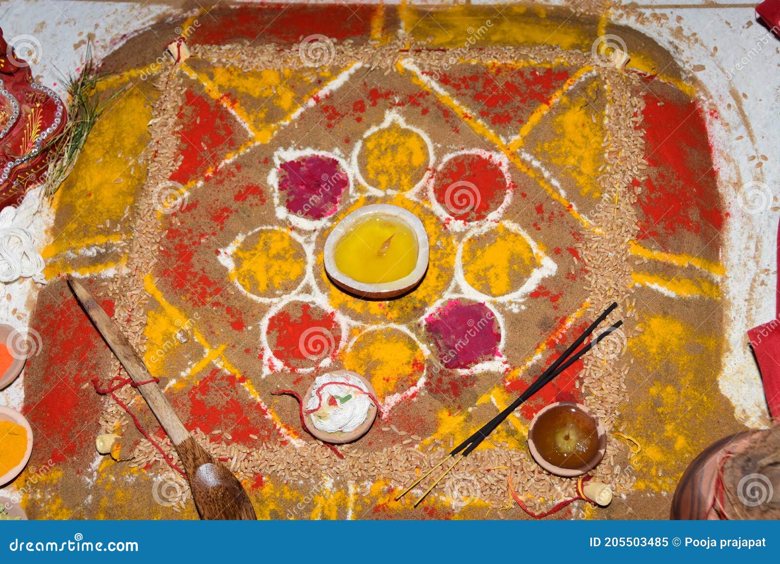 Pandit Set Up by an Indian Wedding Pundit Stock Image - Image of ...