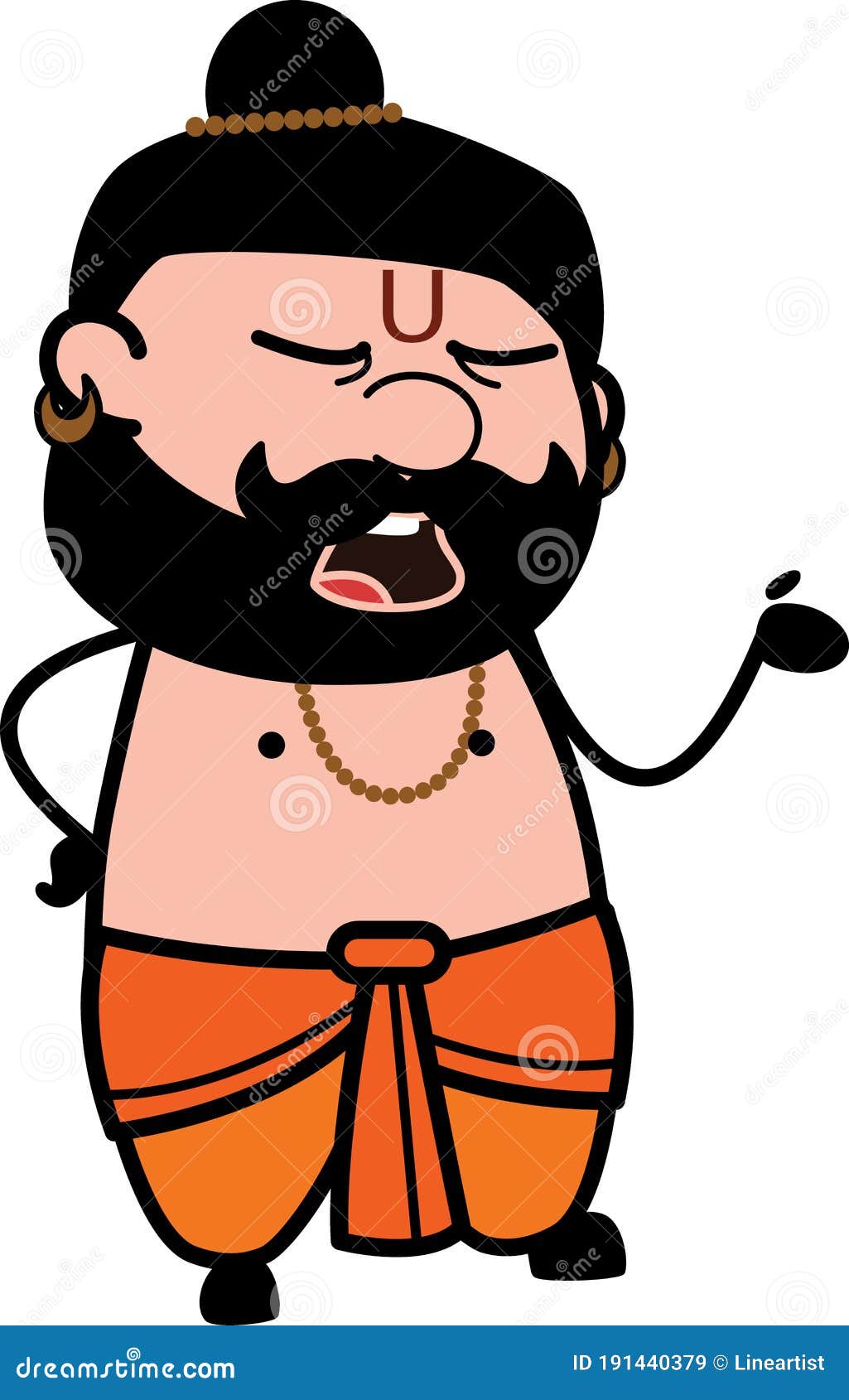 Talking Pandit With Hands On Waist Cartoon Royalty-Free Stock Image ...