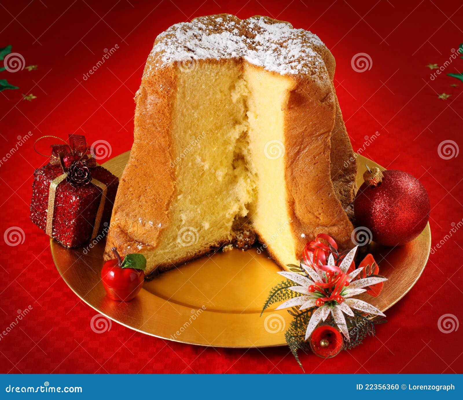 Pandoro christmas cake stock photo. Image of icing, flour - 22356360