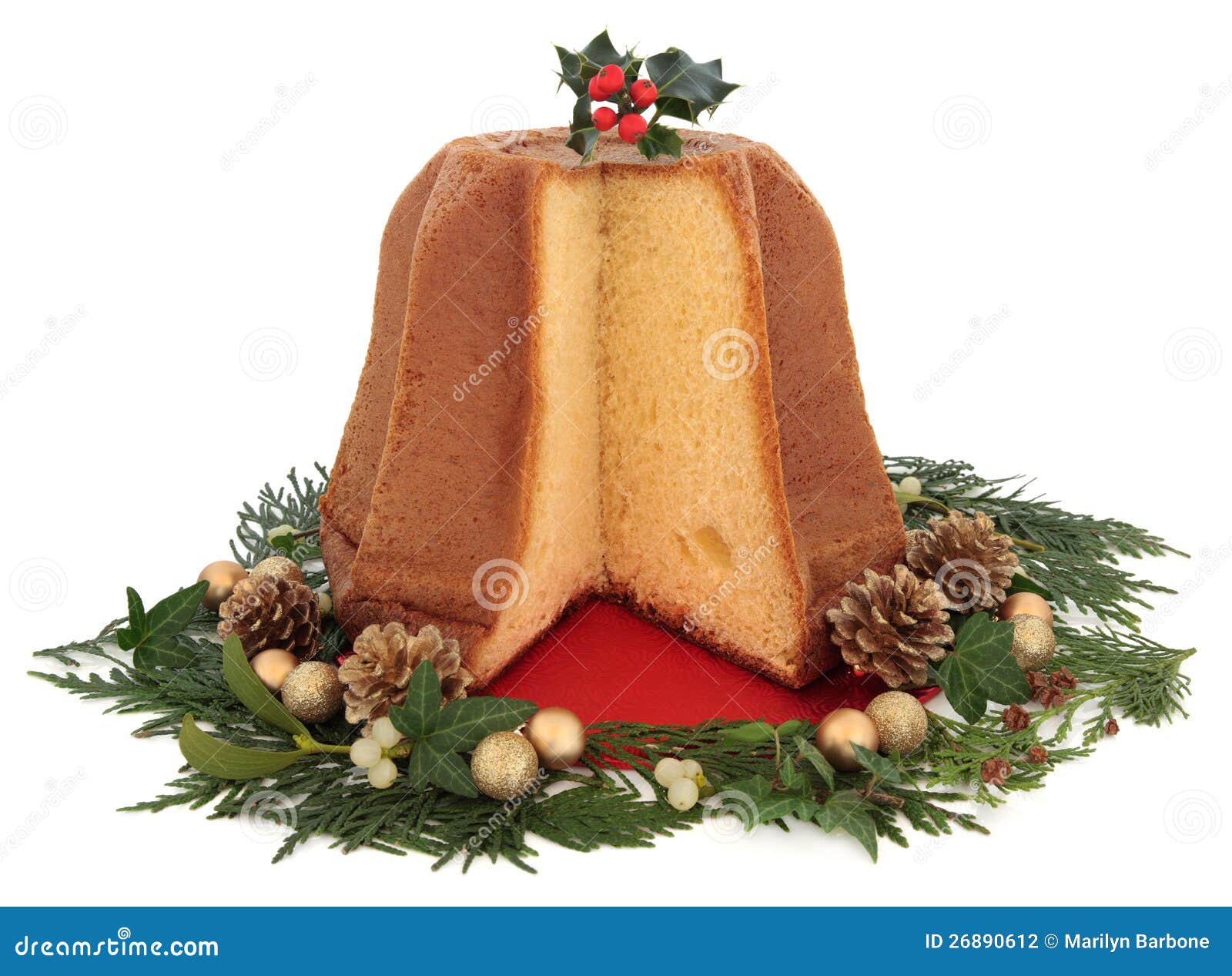 Pandoro Christmas Cake stock photo. Image of cone, background - 26890612