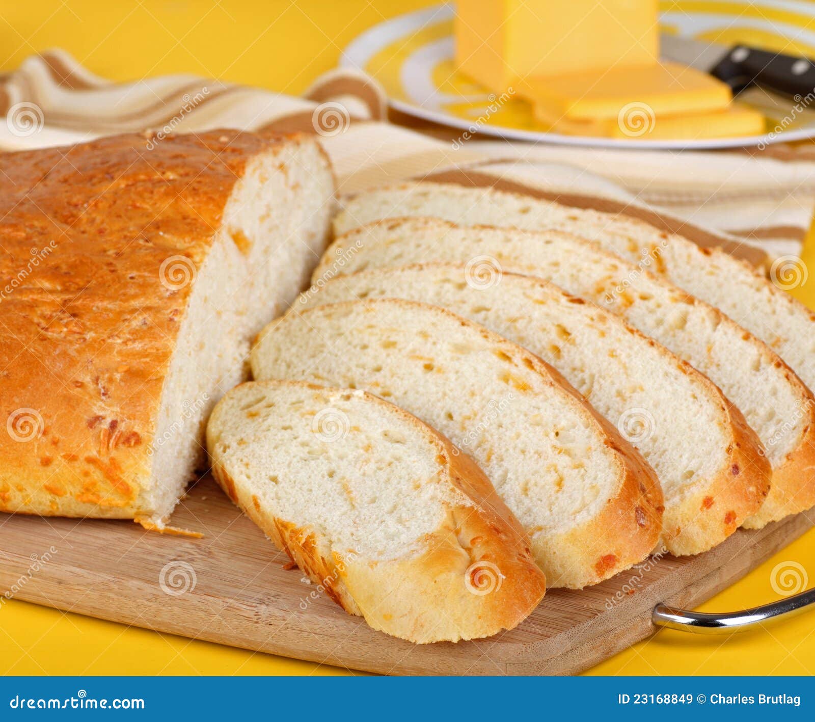 Pane Affettato Del Formaggio Di Formaggio Cheddar Immagine Stock ...