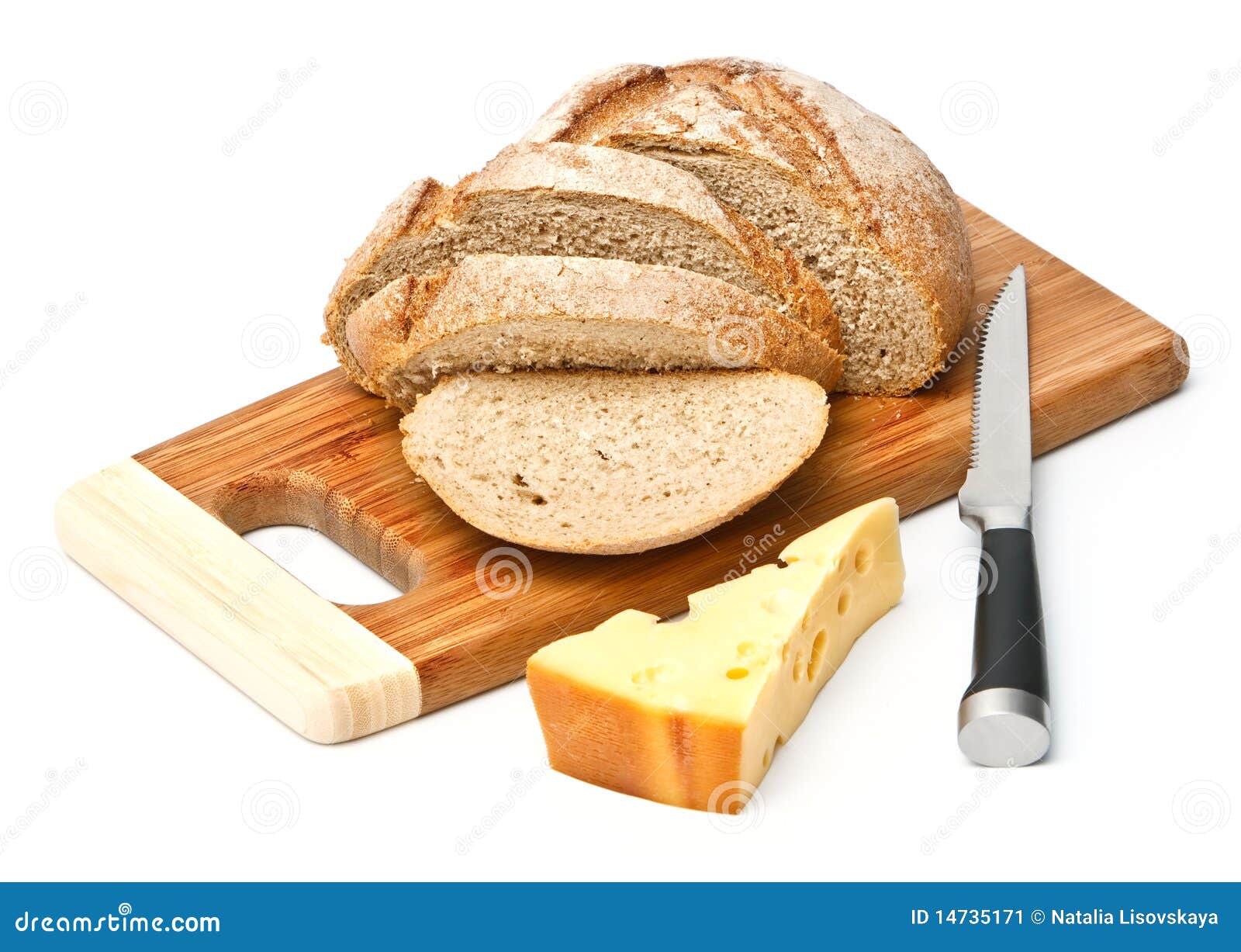 Pane e formaggio affettati immagine stock. Immagine di pane - 14735171