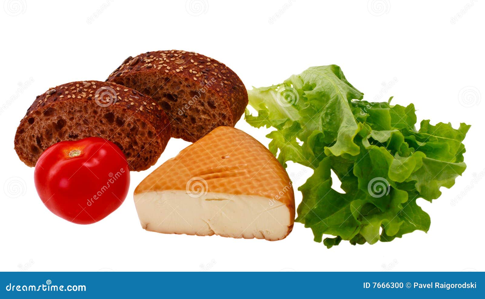 Pane, formaggio e verdure fotografia stock. Immagine di insalata - 7666300
