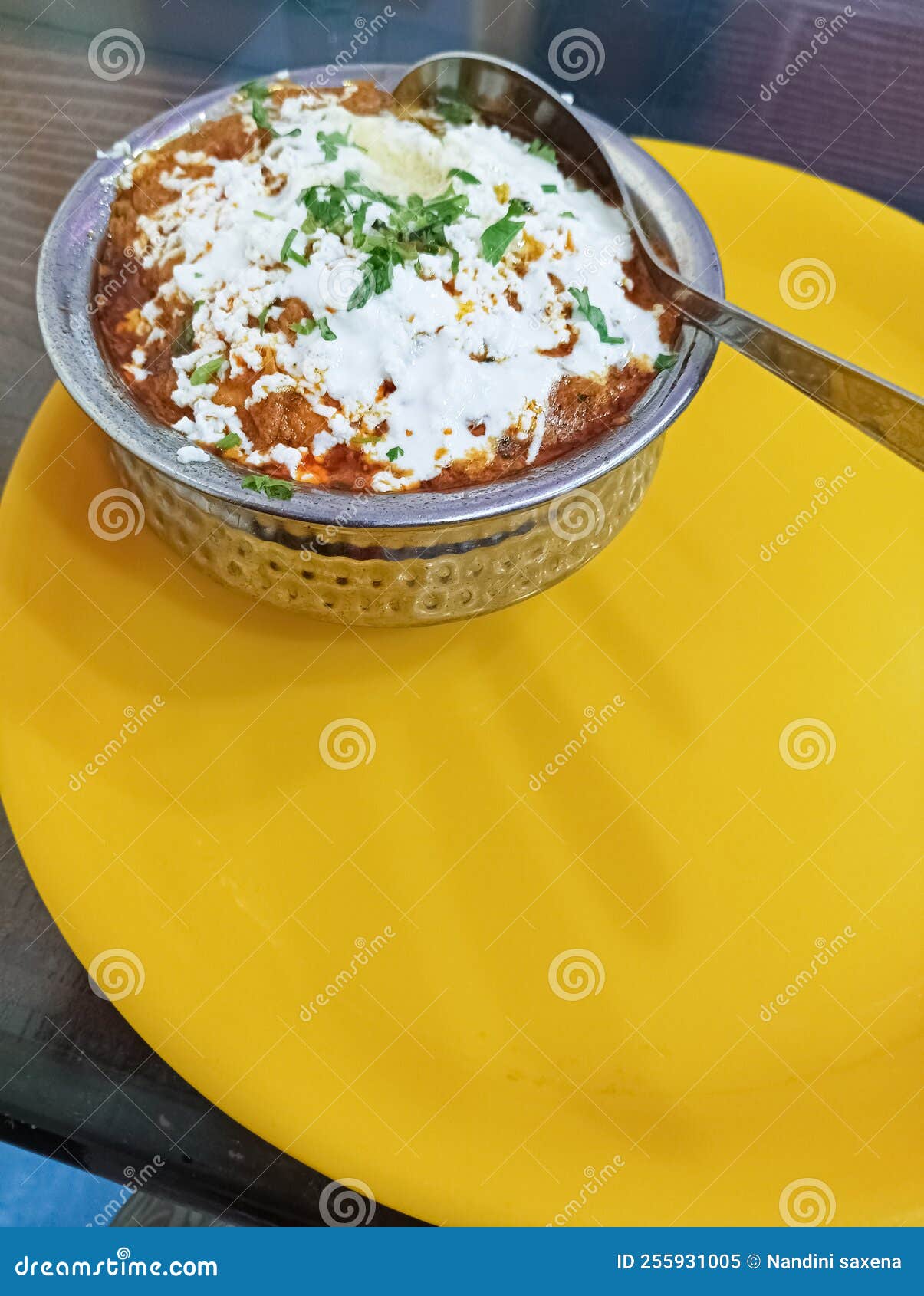 Paneer Butter Masala Curry Decorated in Plate. Stock Image - Image of ...