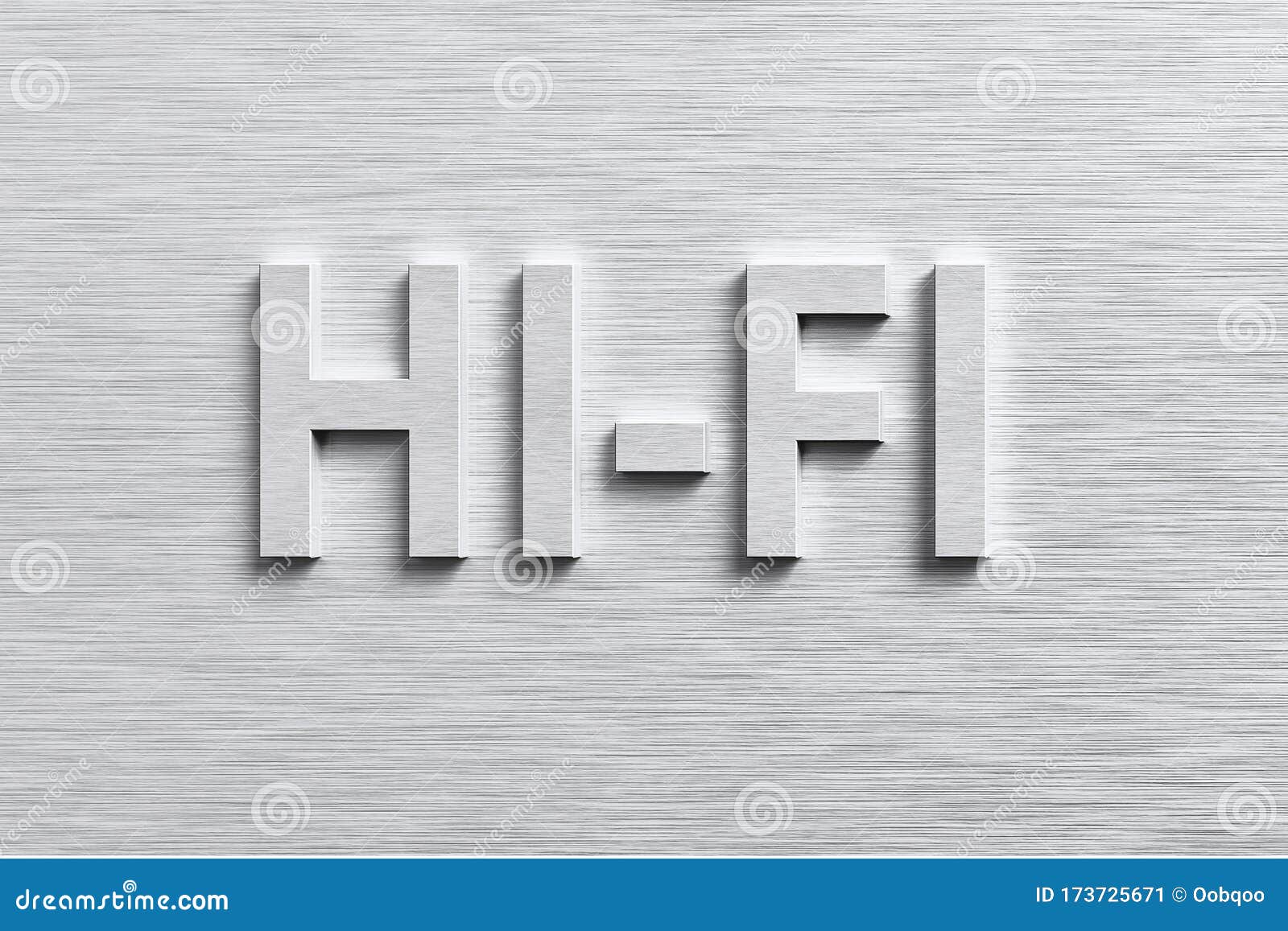 Panel with Aluminum Letters Hi Fi. 3d Illustration Stock Illustration ...