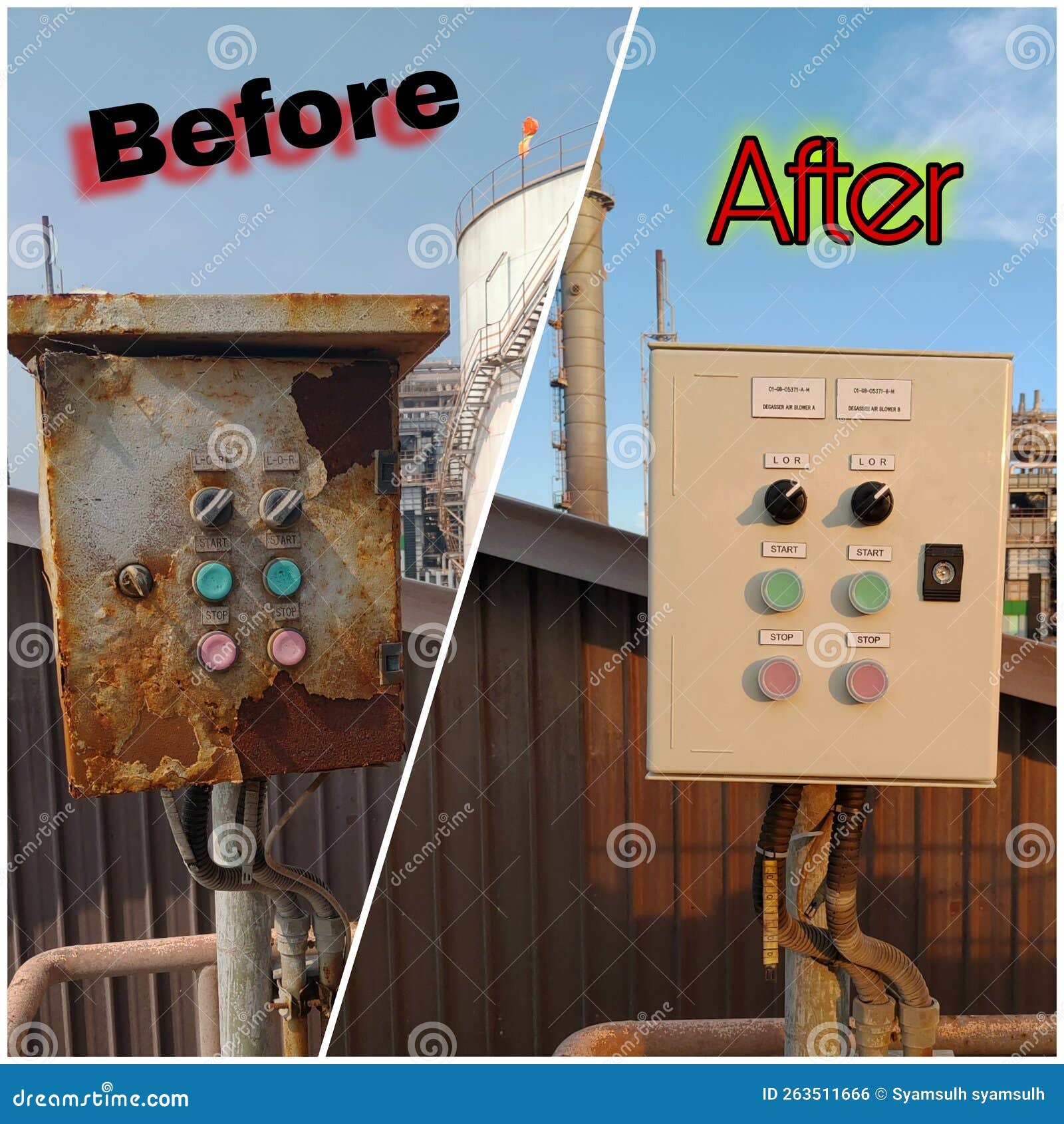 Before after panel box stock photo. Image of mural, poster - 263511666