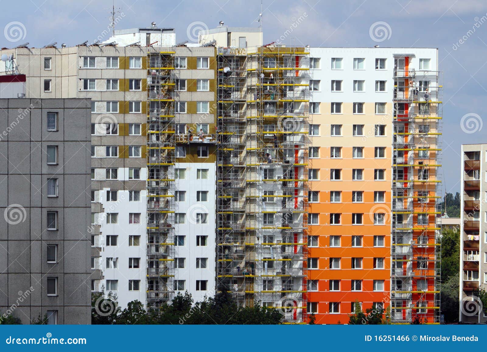 Panel Building Facade (pre-fabricated Concrete Building) In Poland ...