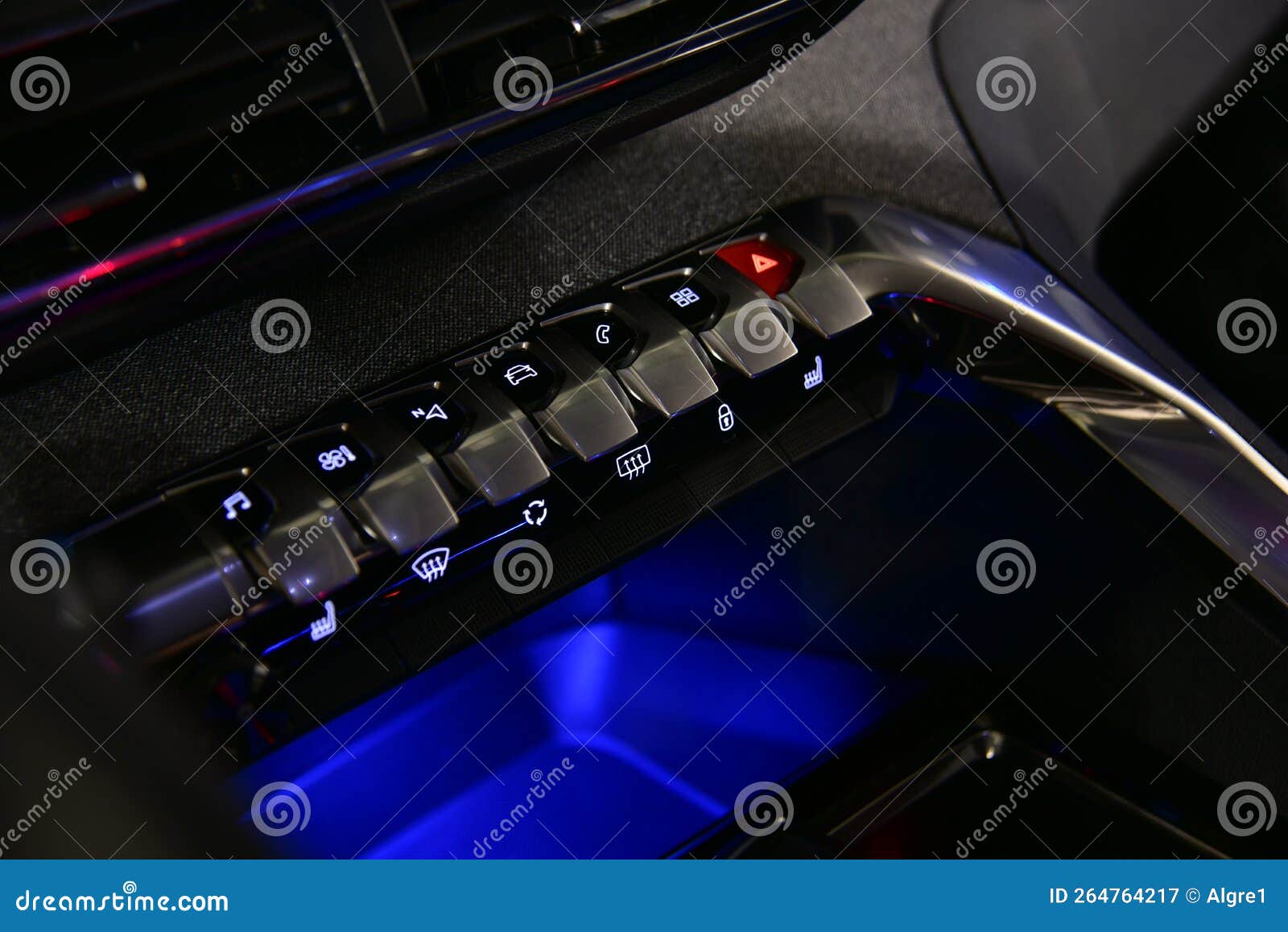 Close-up of the Various Function Switches on the Car Dashboard Stock ...