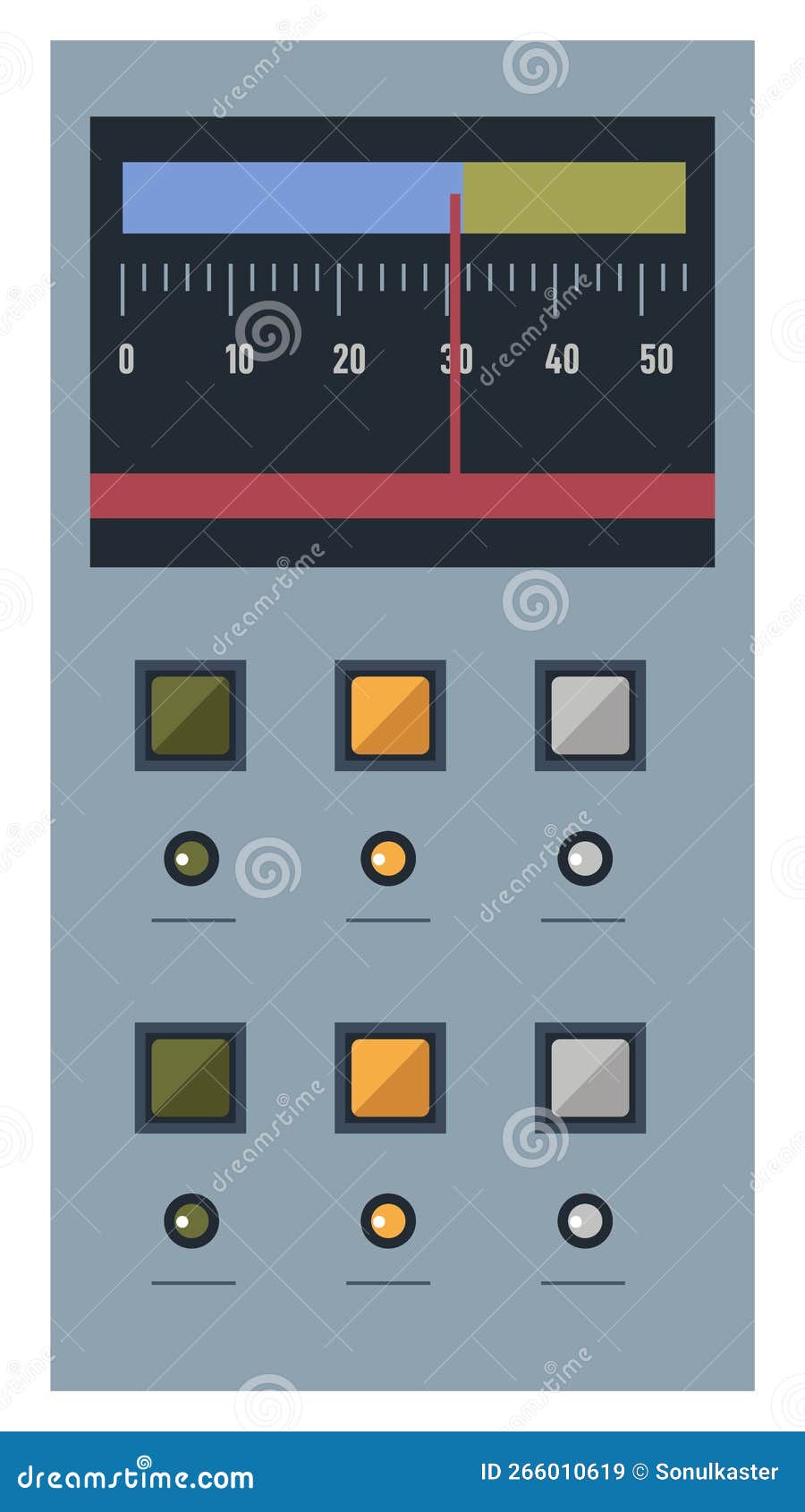 Panel with Buttons and Display with Data Vector Stock Vector ...