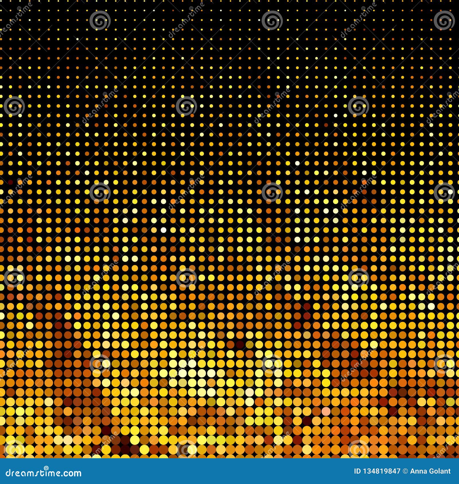 Panel with Circles, Dots, Points of Different Shades of Golden Color ...