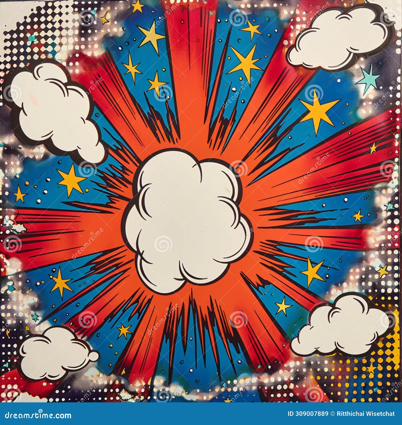 Panel Collage Featuring Vibrant Comic-style Illustrations Of Sunbursts ...