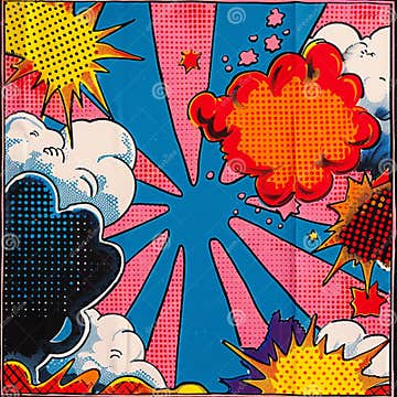 Panel Collage Featuring Vibrant Comic-style Illustrations of Sunbursts ...