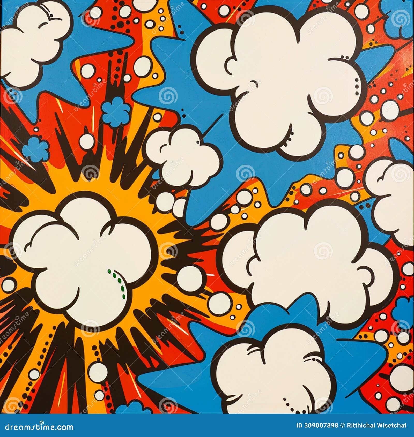 Panel Collage Featuring Vibrant Comic-style Illustrations of Sunbursts ...