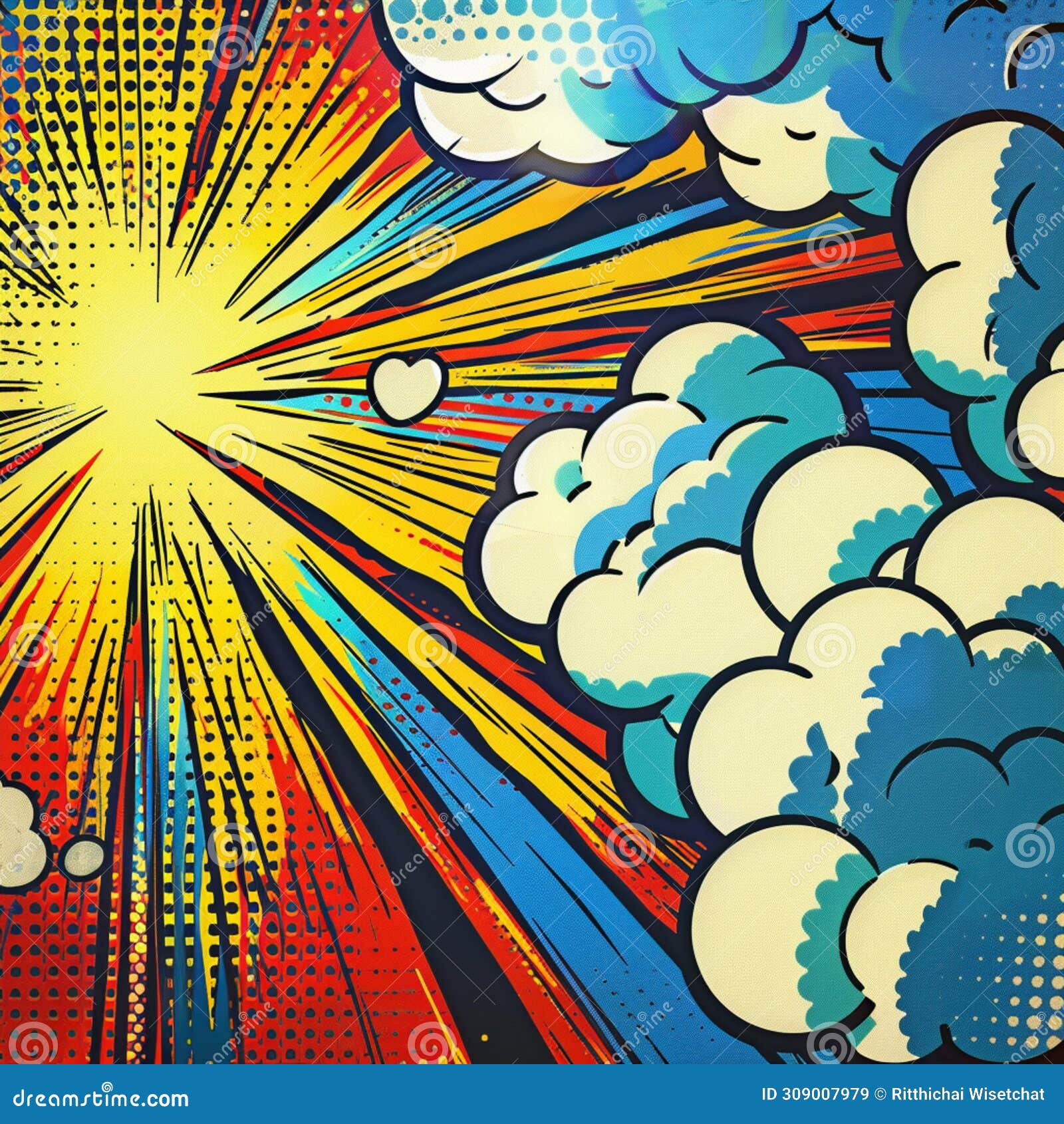 Panel Collage Featuring Vibrant Comic-style Illustrations Of Sunbursts ...