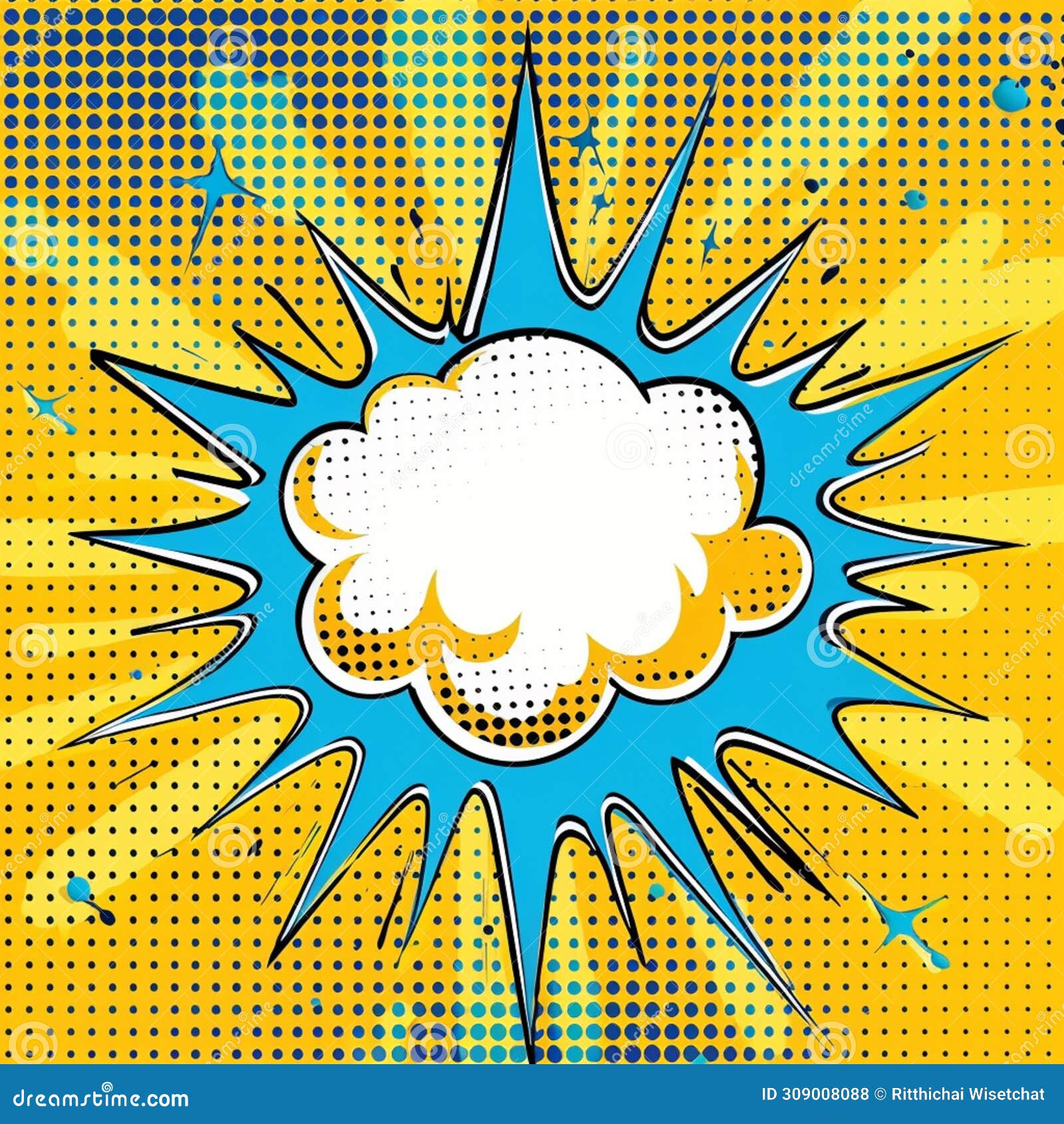 Panel Collage Featuring Vibrant Comic-style Illustrations Of Sunbursts ...