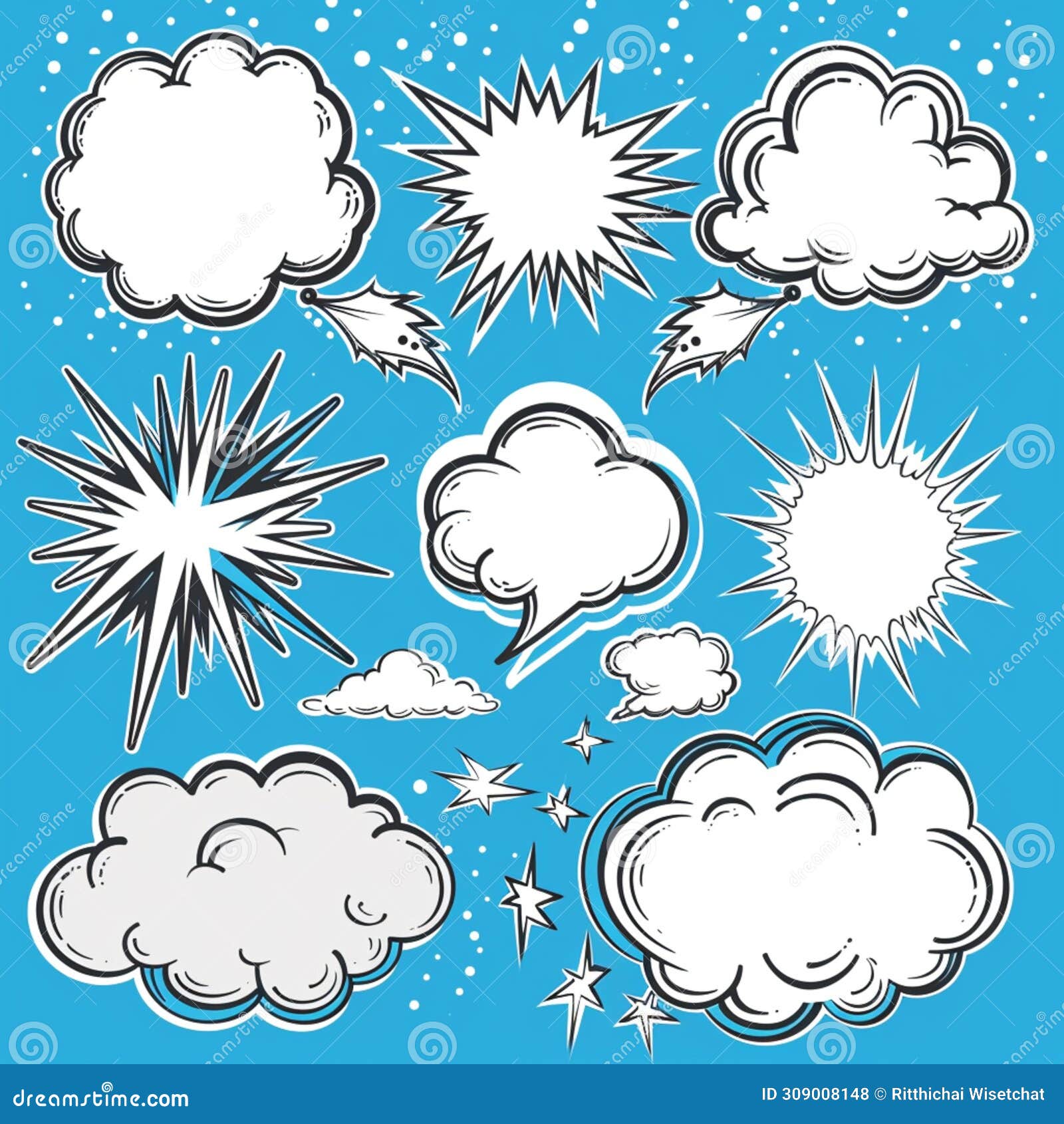 Panel Collage Featuring Vibrant Comic-style Illustrations Of Sunbursts ...