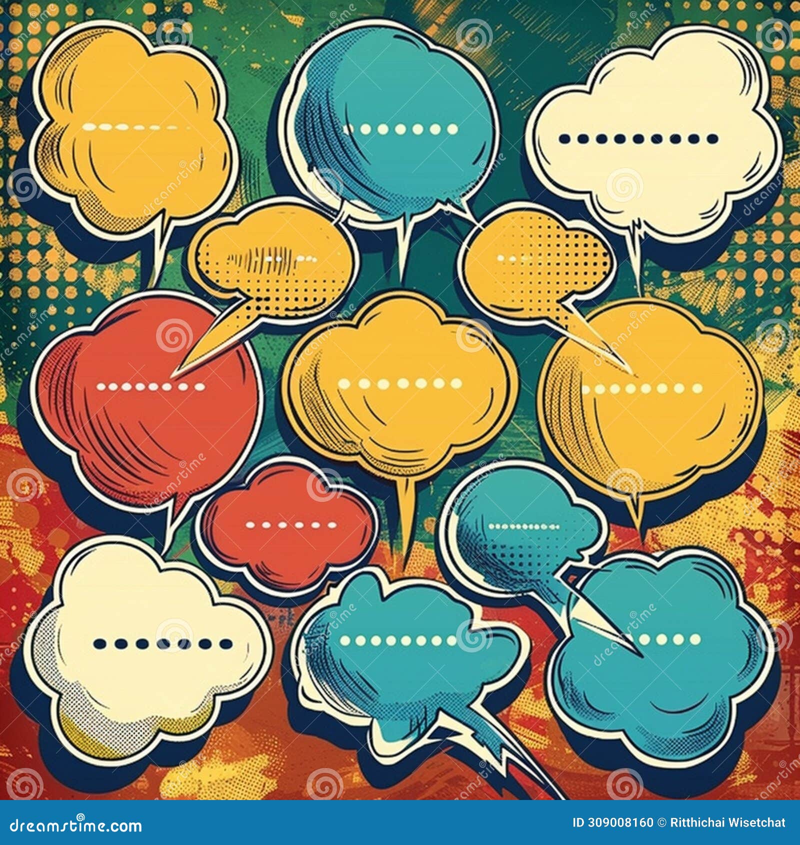 Panel Collage Featuring Vibrant Comic-style Illustrations of Sunbursts ...