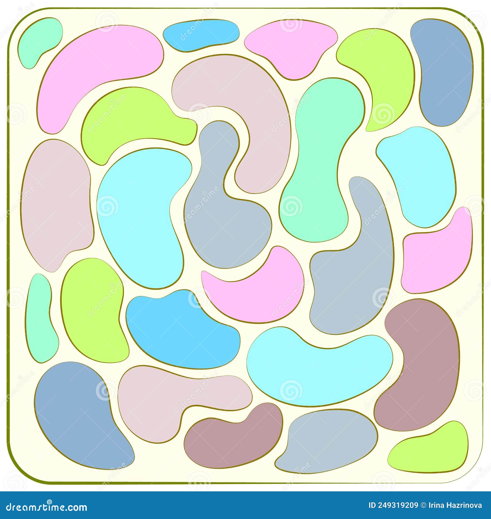 Panel of Colored Abstract Figures in a Frame Stock Illustration ...