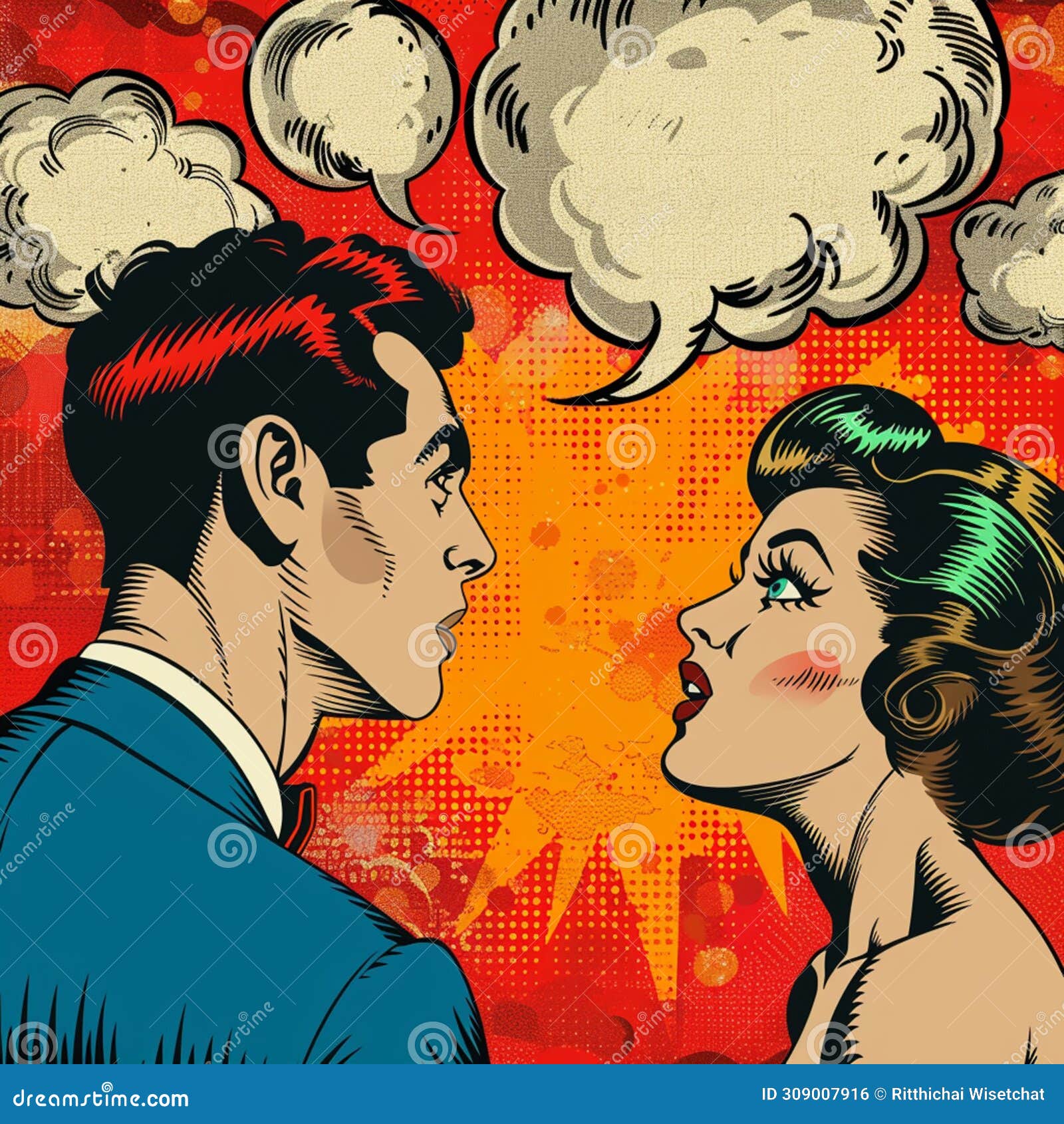 Comic Strip Style Artwork Showing Close-ups of a People S Shocked ...