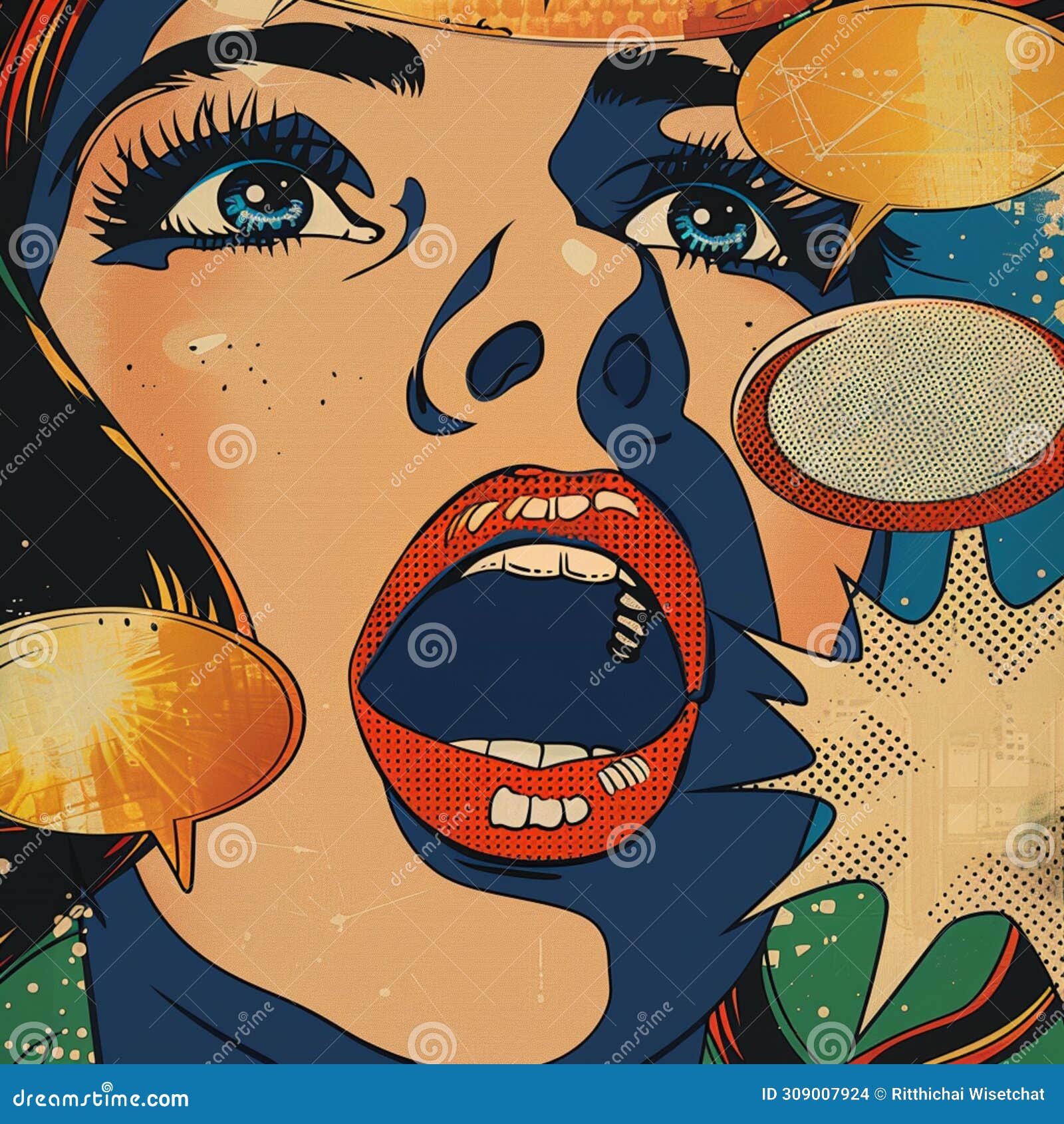 Comic Strip Style Artwork Showing Close-ups of a People S Shocked ...