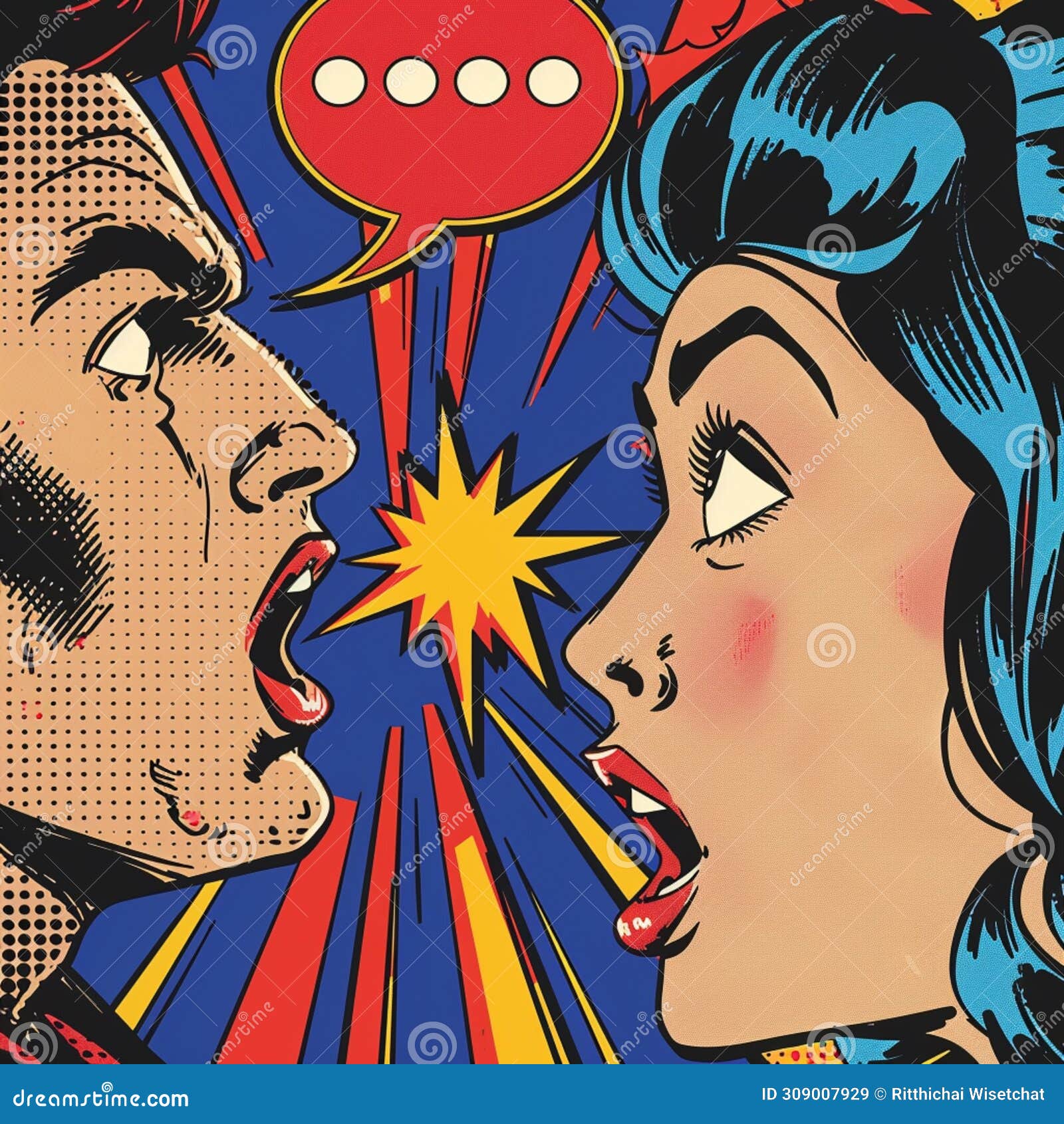 Comic Strip Style Artwork Showing Close-ups of a People S Shocked ...