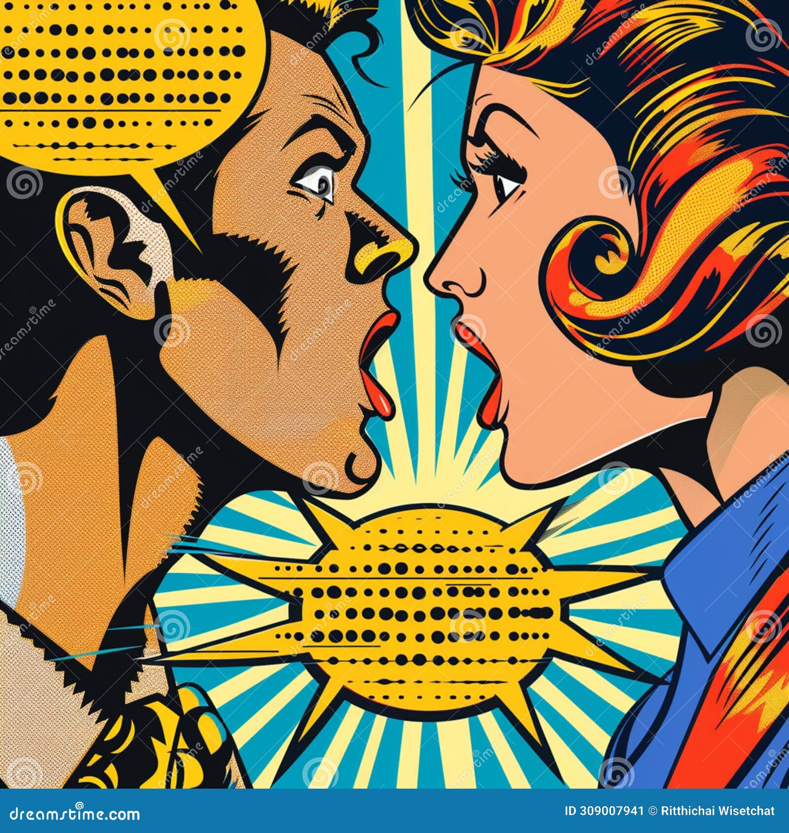 Comic Strip Style Artwork Showing Close-ups of a People S Shocked ...