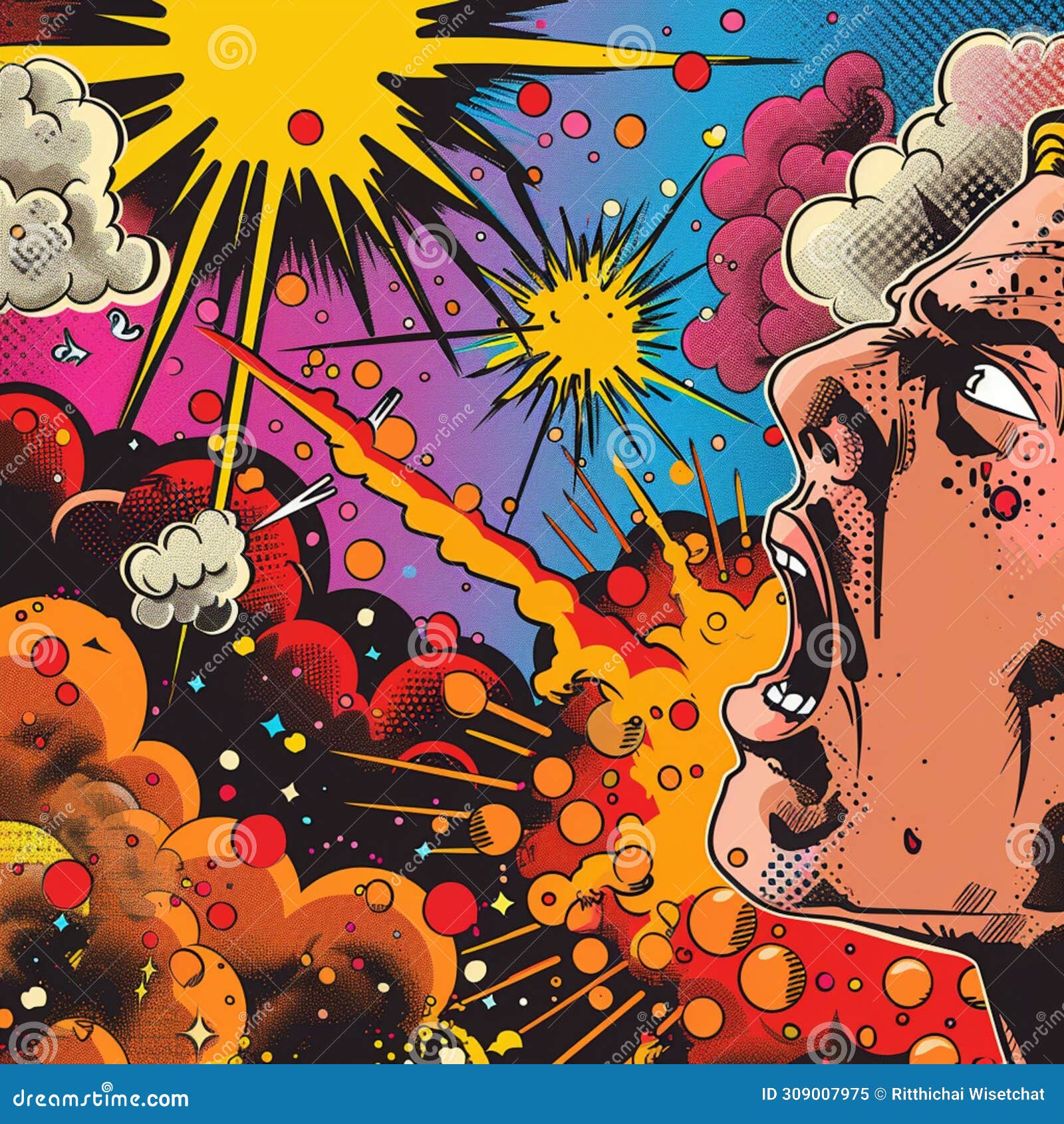 Comic Strip Style Artwork Showing Close-ups of a People S Shocked ...