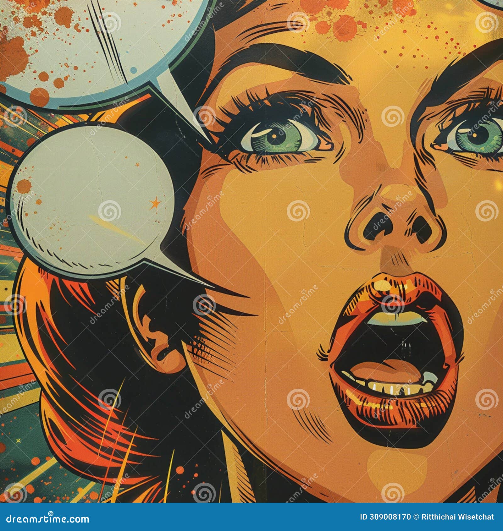 Comic Strip Style Artwork Showing Close-ups of a People S Shocked ...