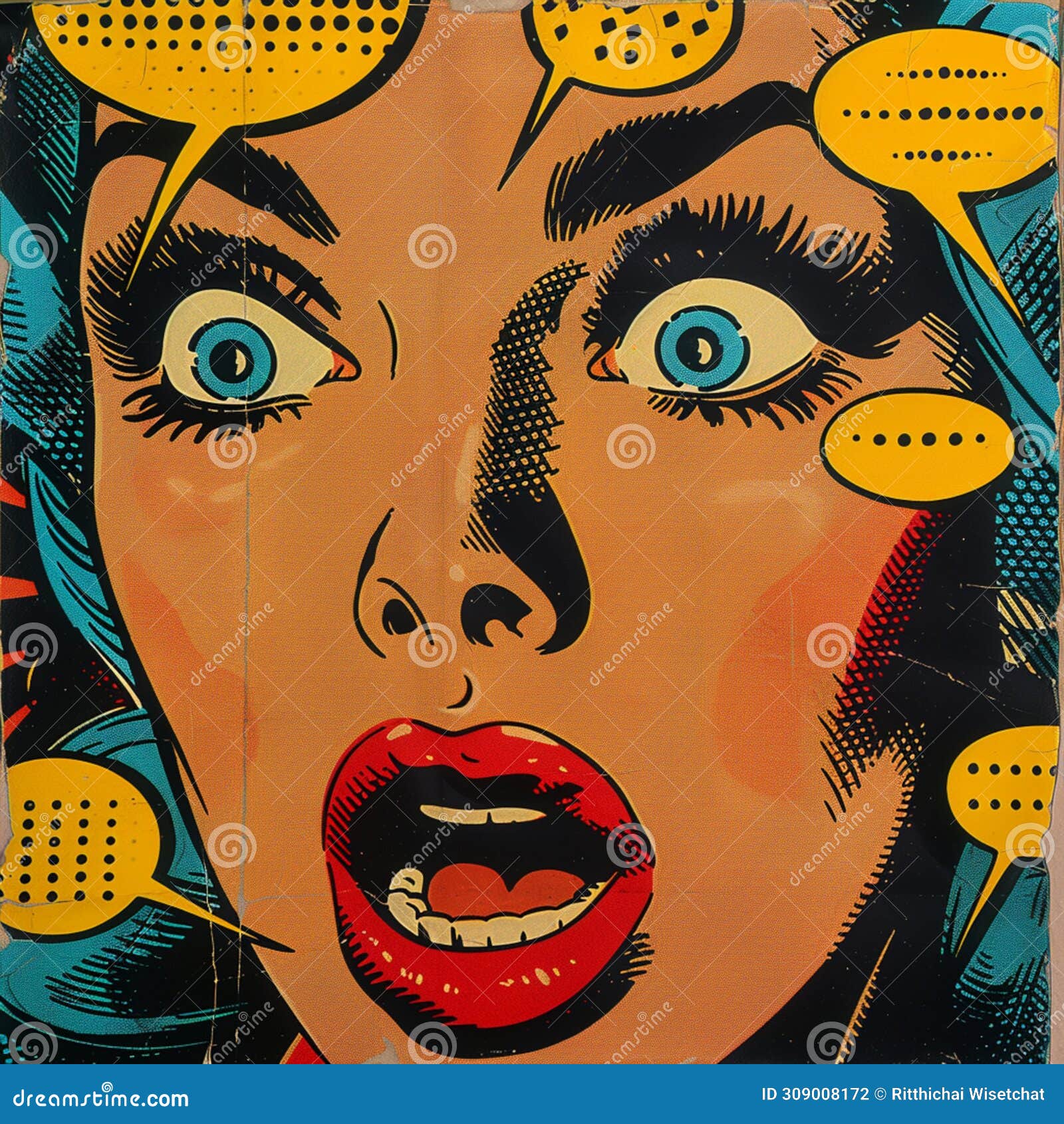 Comic Strip Style Artwork Showing Close-ups of a People S Shocked ...