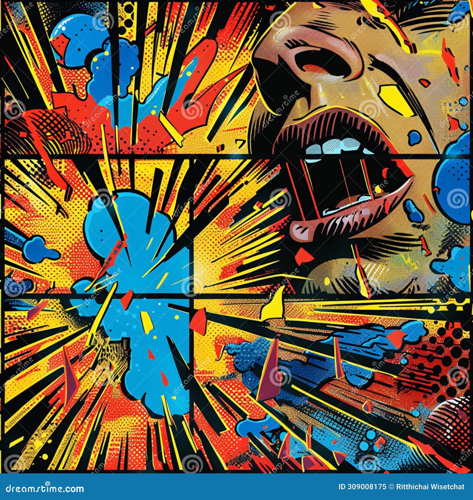 Comic Strip Style Artwork Showing Close-ups of a People S Shocked ...