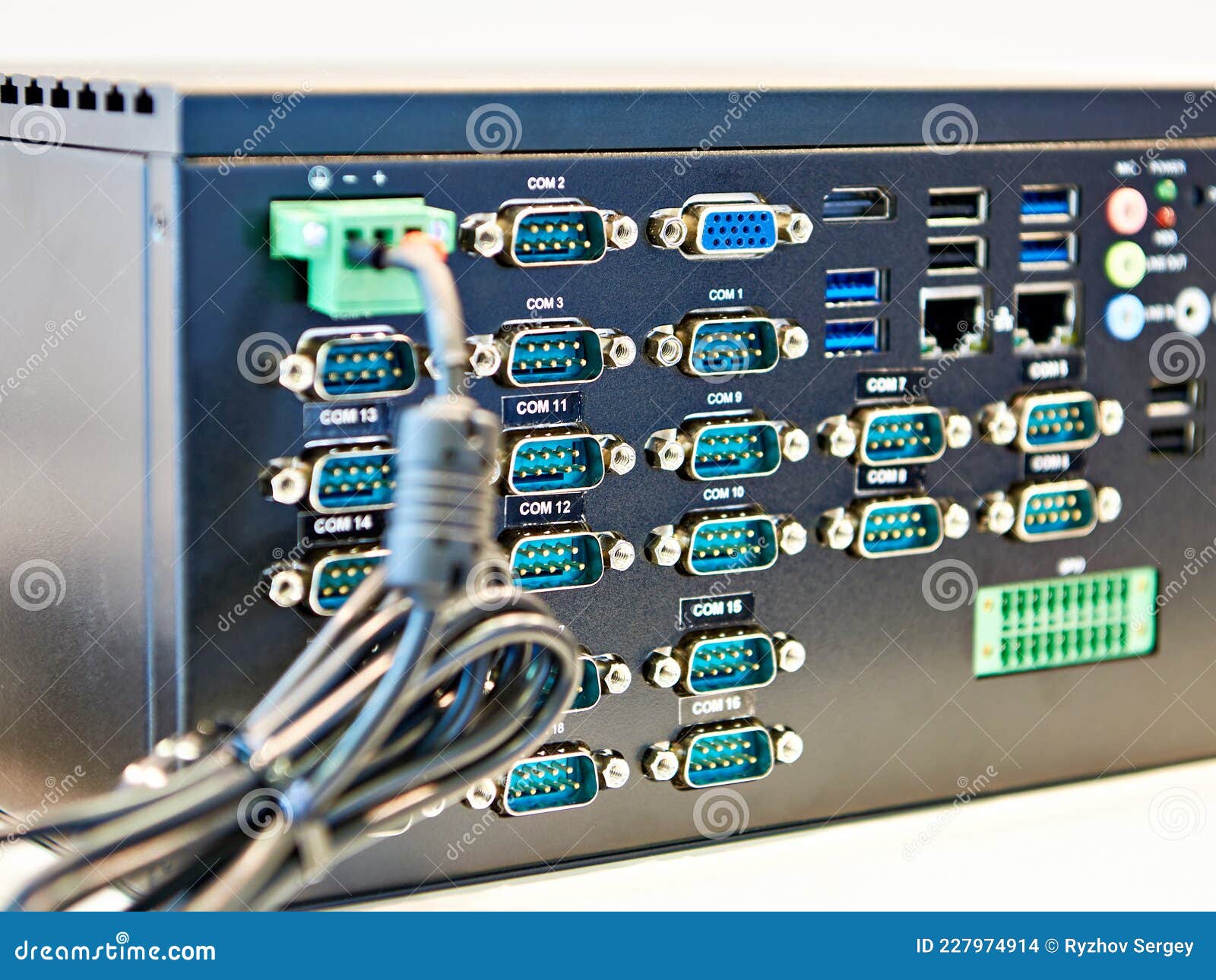 Panel with Computer Sockets Stock Photo - Image of power, component ...