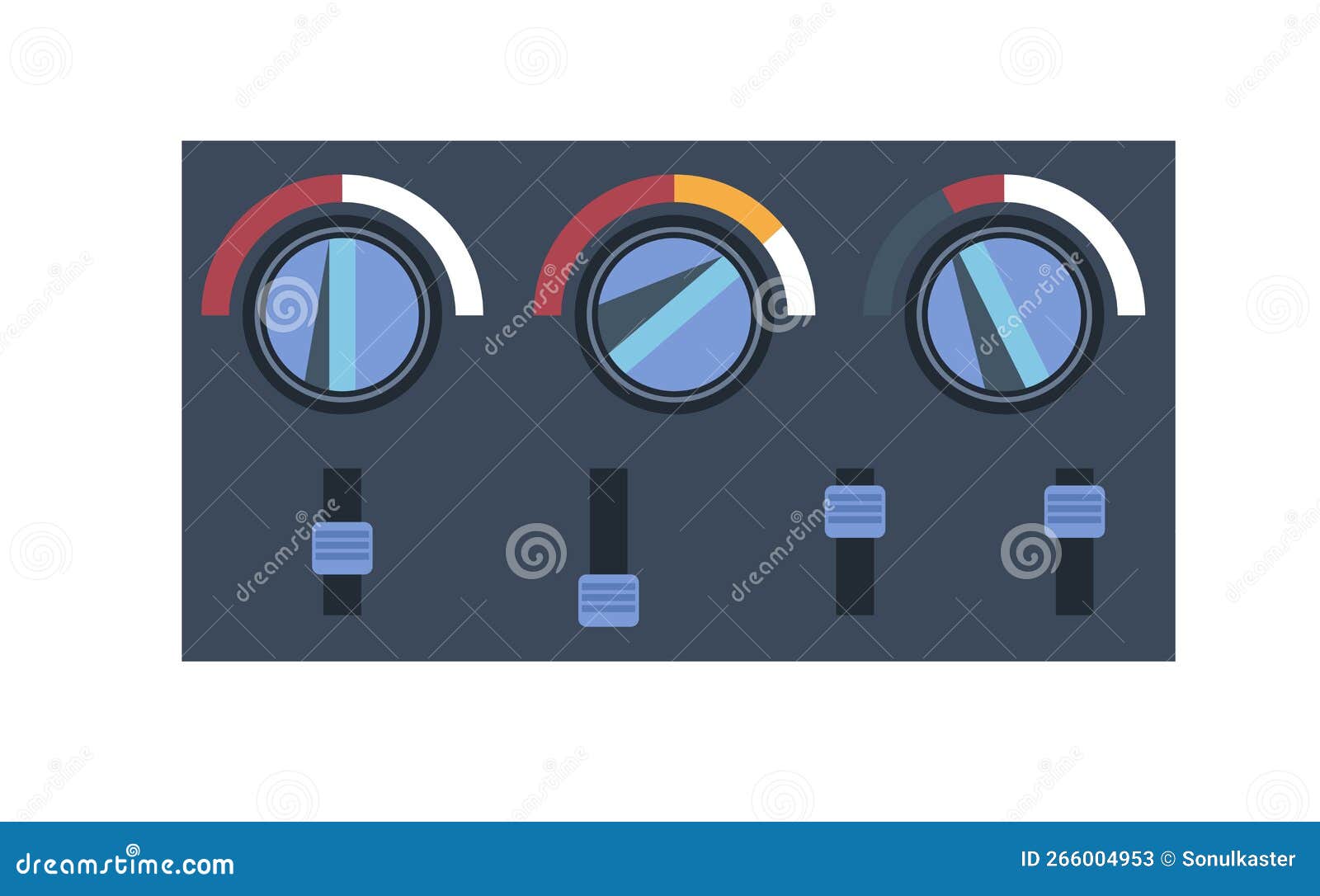Panel with Control Buttons and Knobs, Adjusting Stock Vector ...