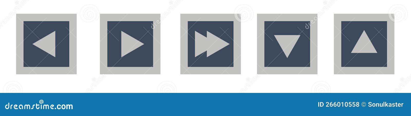 Panel with Control Buttons, Music Rewind and Play Stock Vector ...