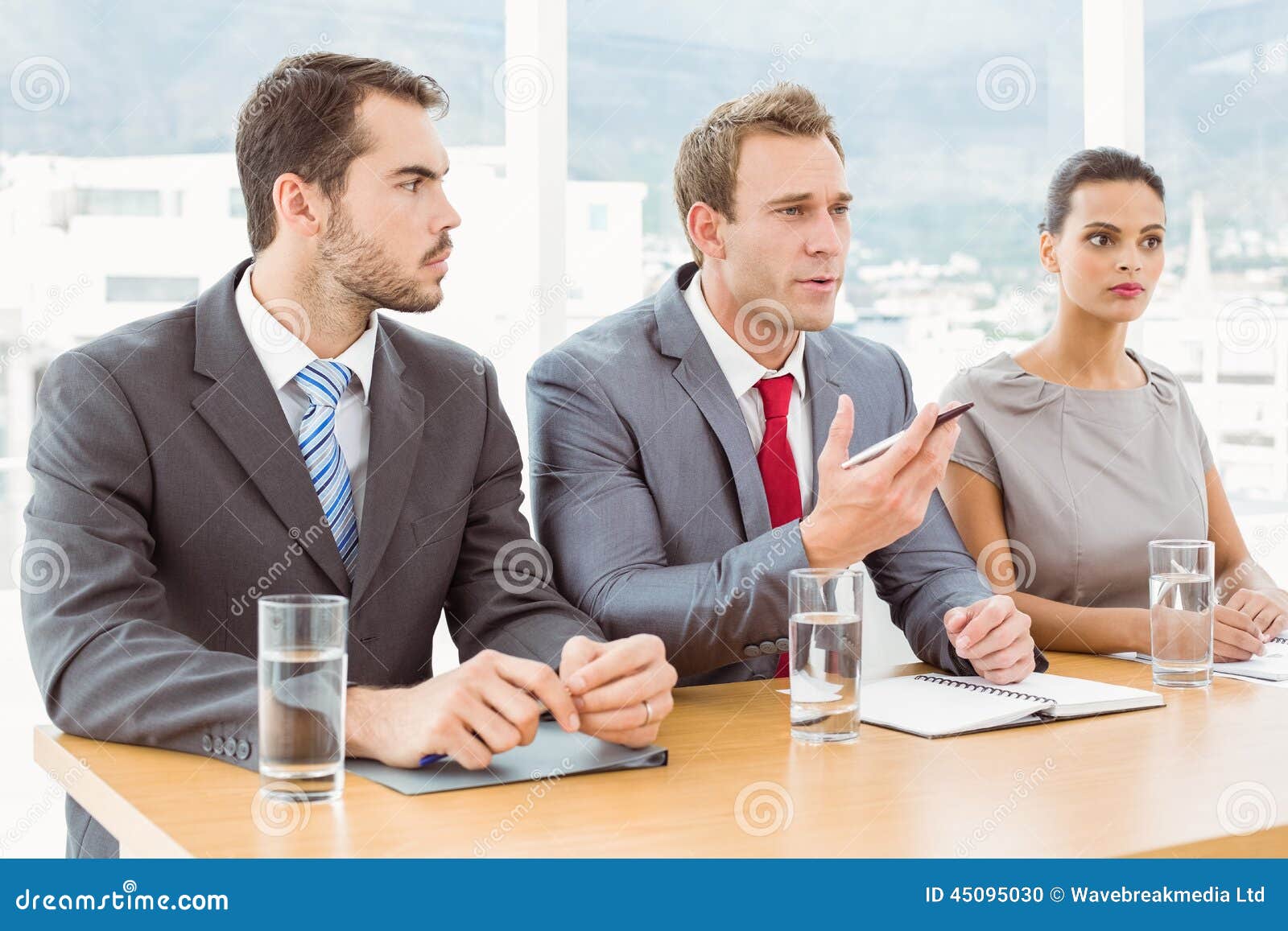 Panel Of Corporate Personnel Officers In Office Stock Photography ...