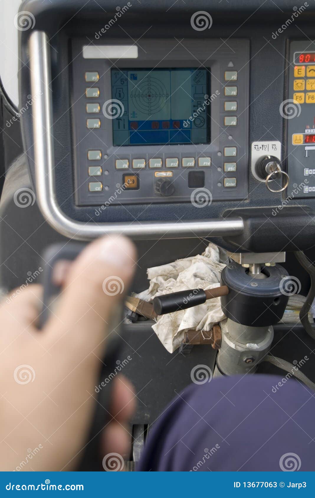 Panel of crane stock image. Image of equipment, operator - 13677063